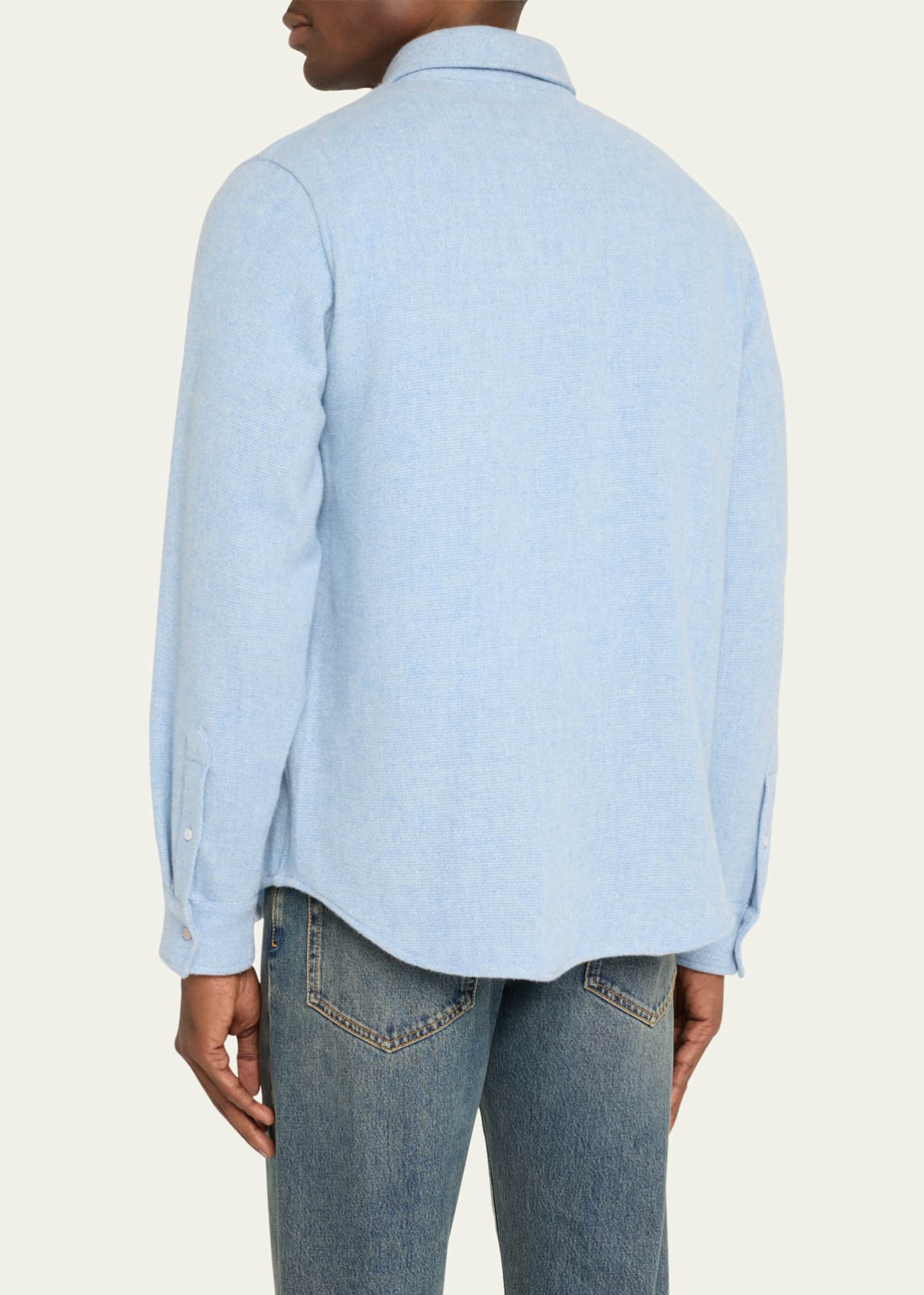 God's True Cashmere Men's Heathered Cashmere Shirt with Rose Quartz ...