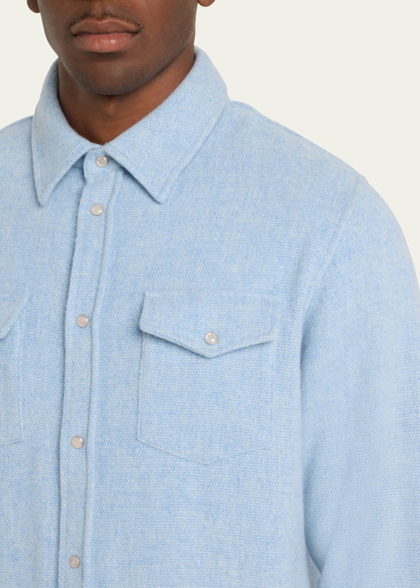 God's True Cashmere Men's Heathered Cashmere Shirt with Rose Quartz ...