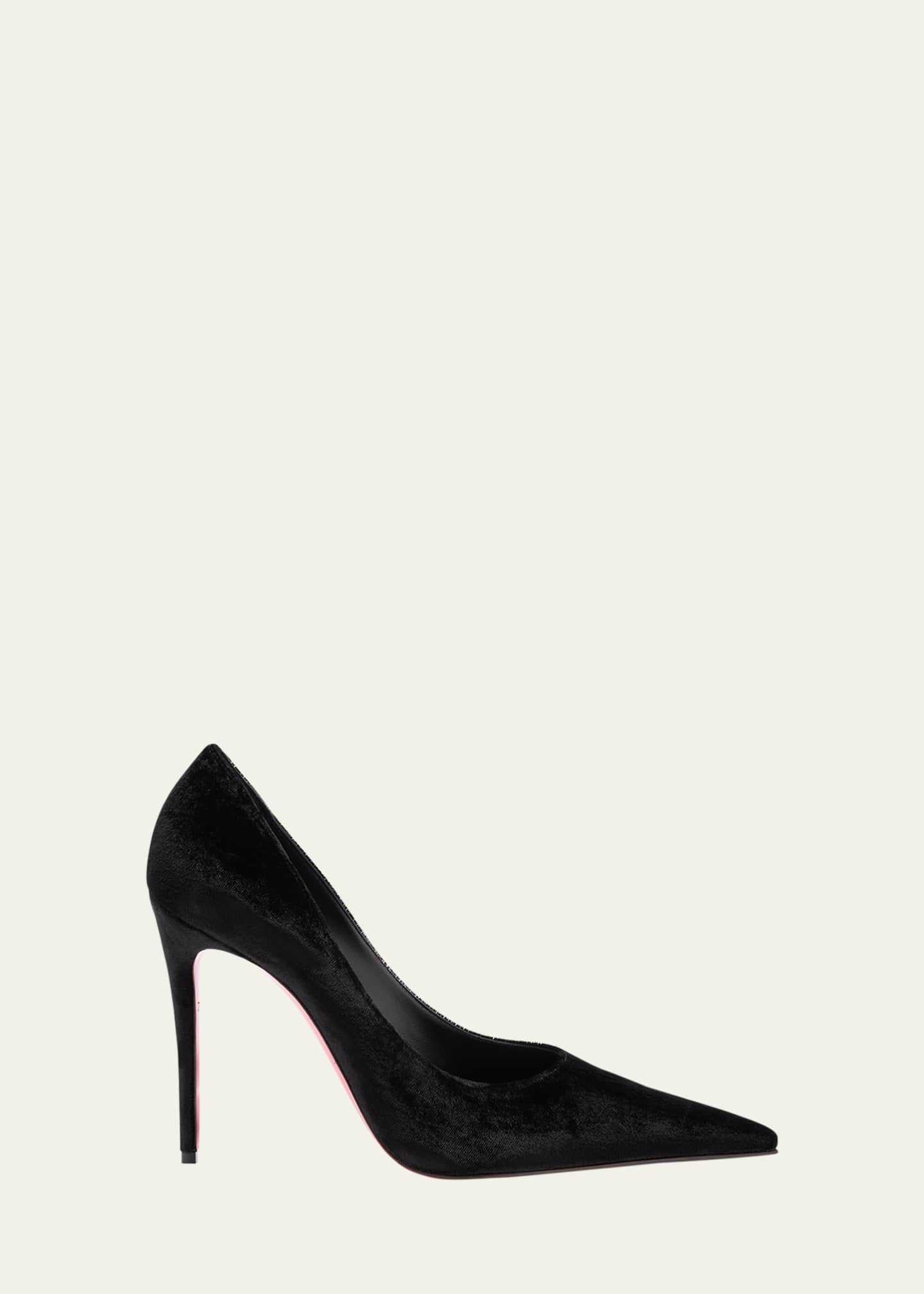 Christian Louboutin Kate Max Velour Red Sole Stiletto Pumps - Bergdorf ...