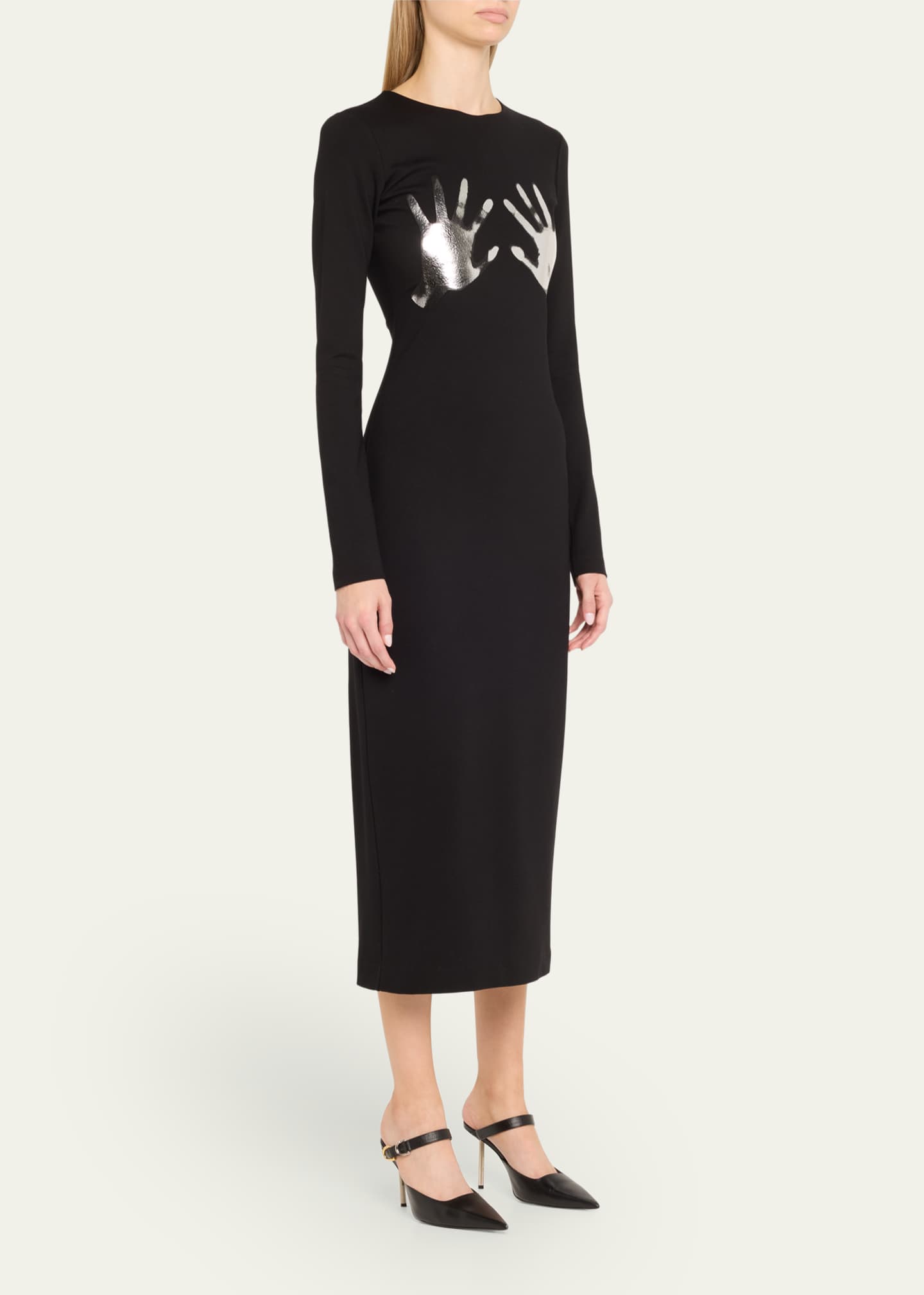 AREA Handprint Body-Con Midi Dress - Bergdorf Goodman