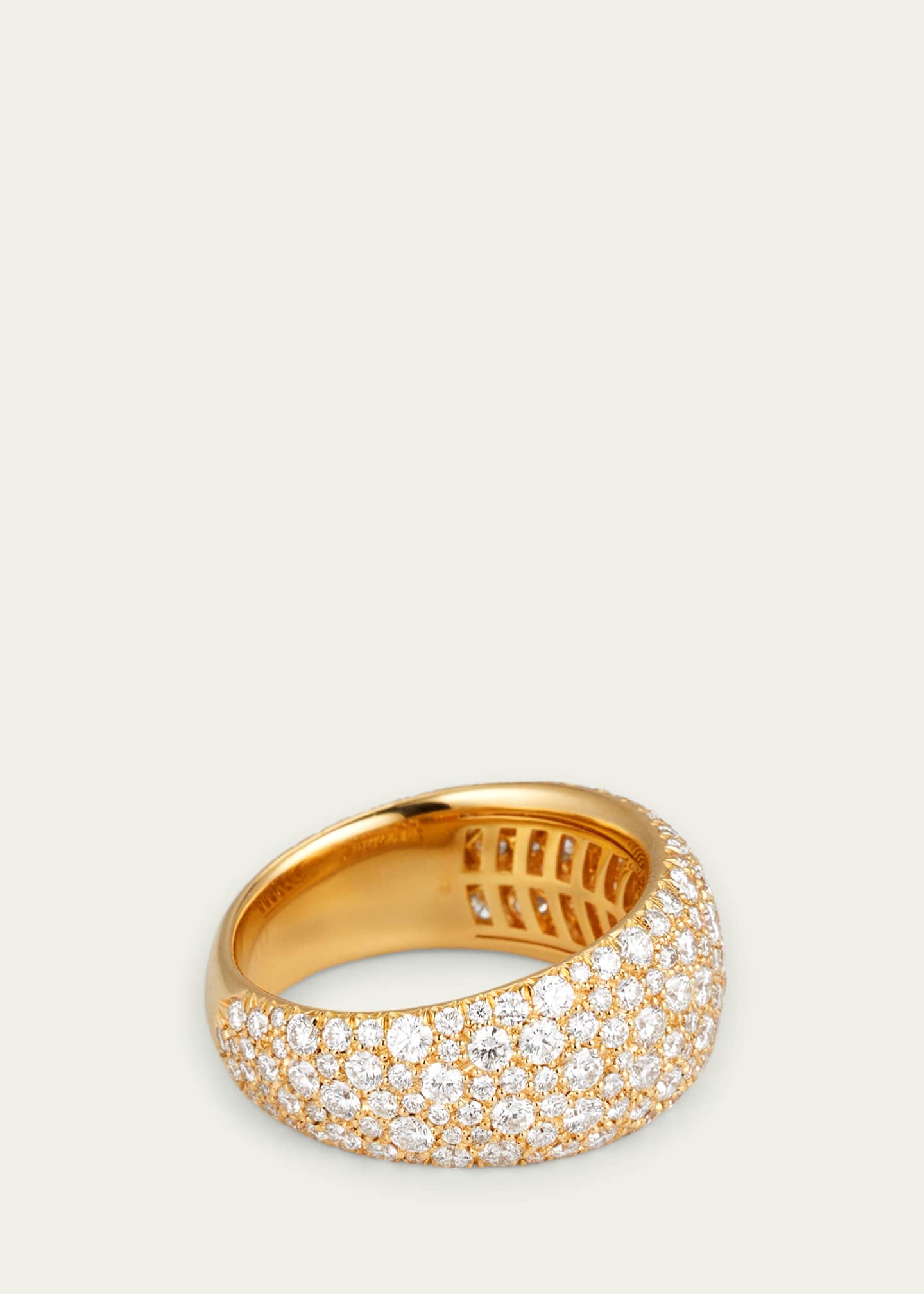 Sidney Garber 18K Yellow Gold Diamond Pave Soft Volume Ring, Size 6.5 ...