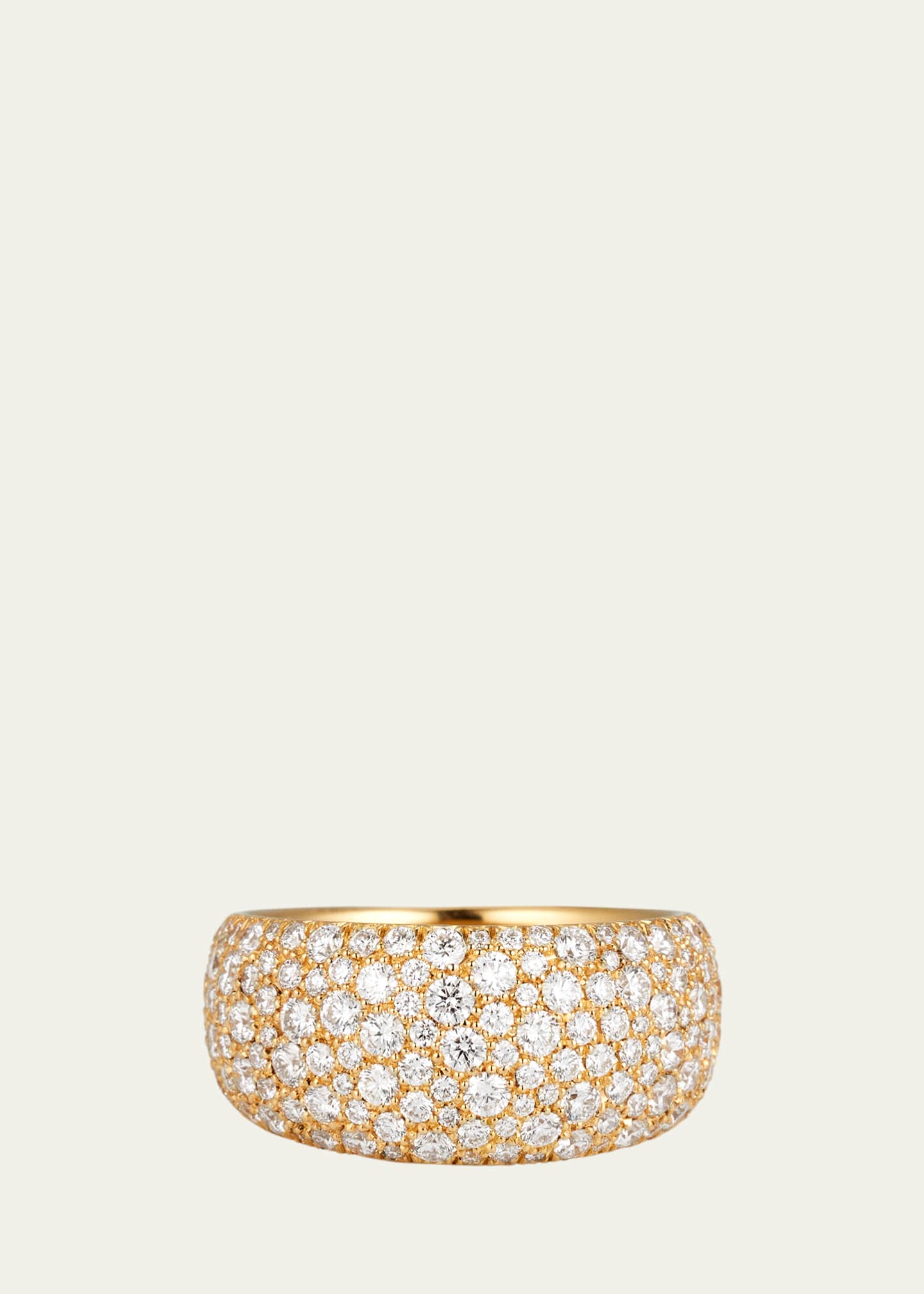 Sidney Garber 18K Yellow Gold Diamond Pave Soft Volume Ring, Size 6.5 ...