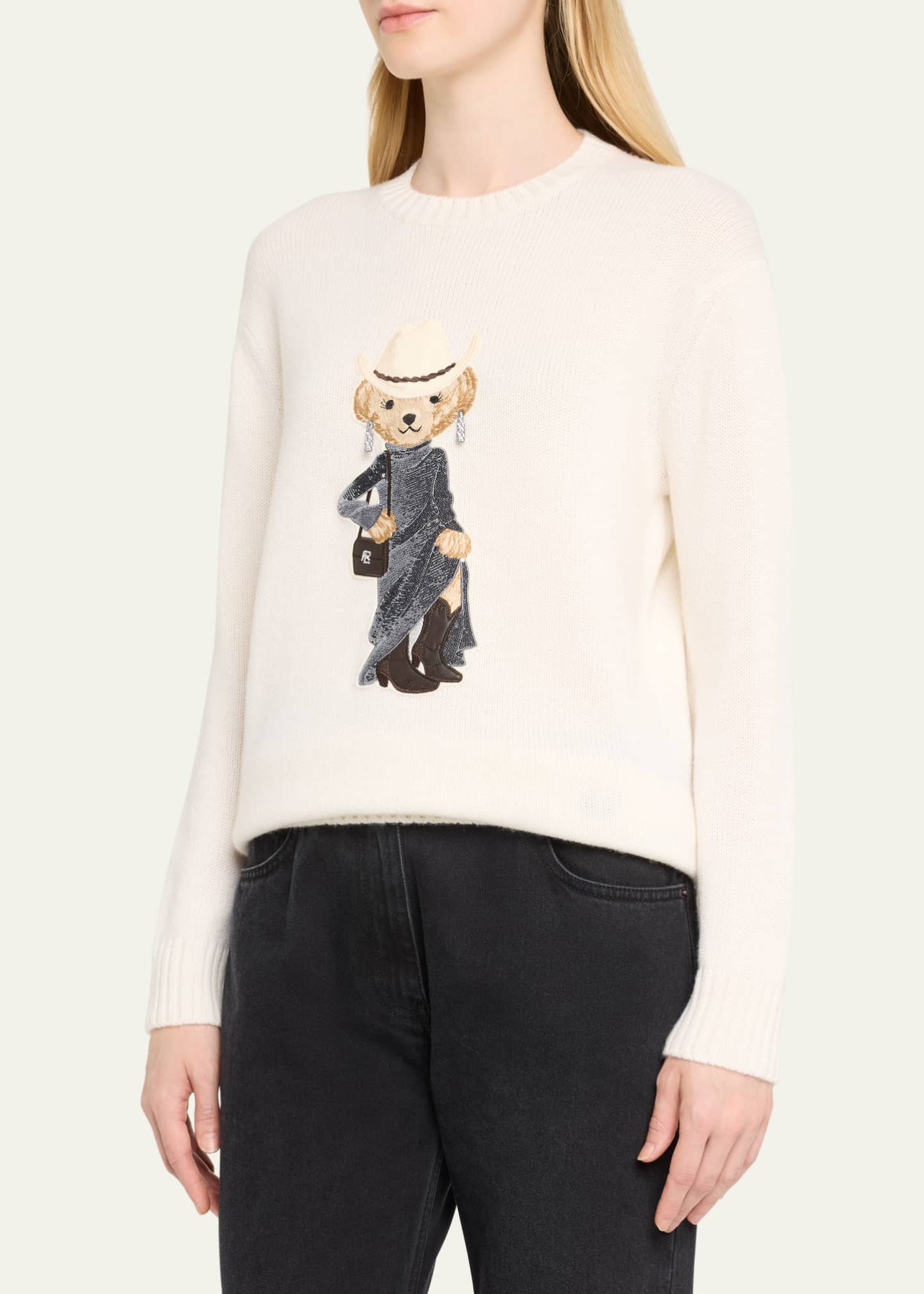 Ralph Lauren Collection Western Bear Cashmere Wool Sweater - Bergdorf ...