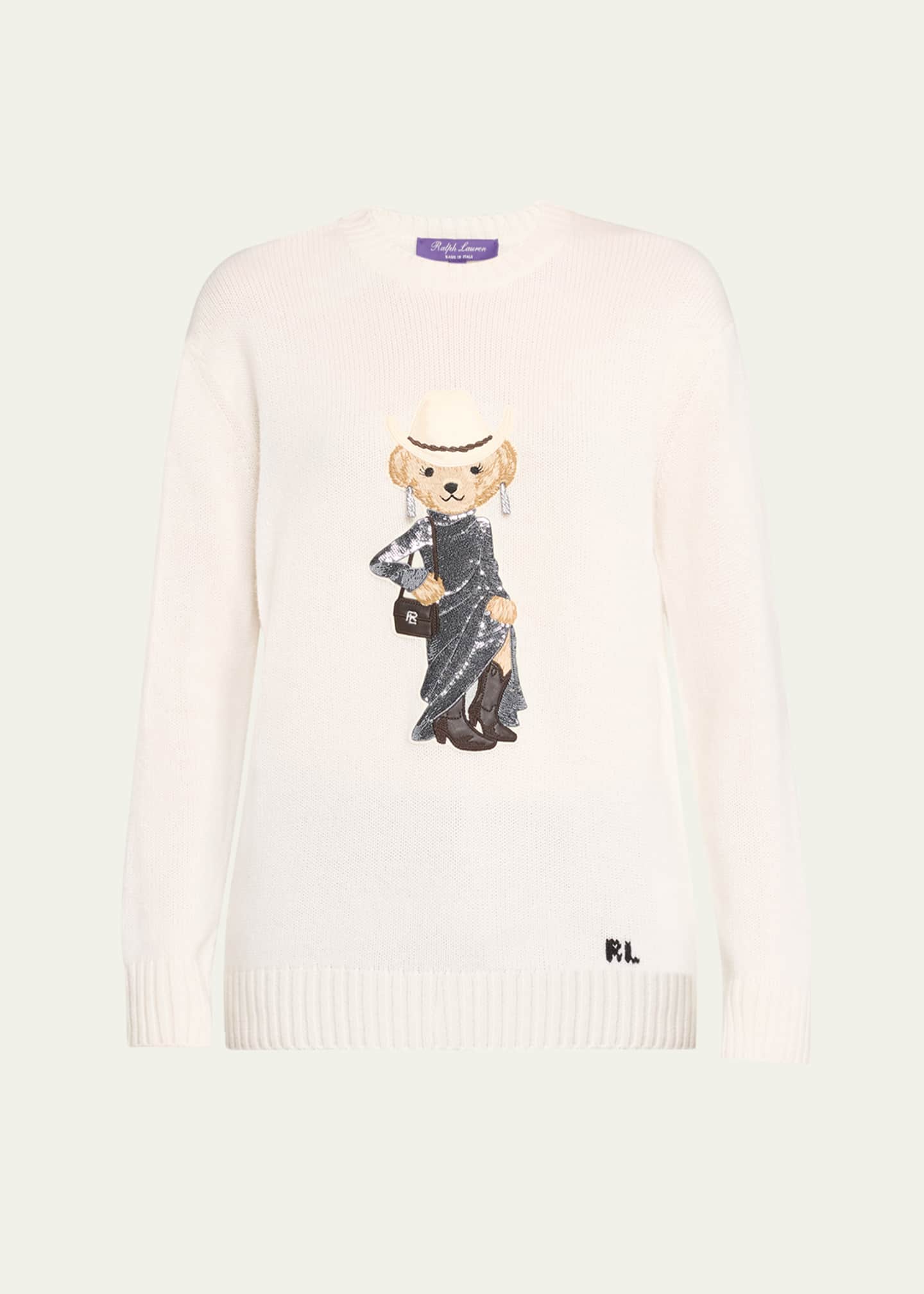 Ralph Lauren Collection Western Bear Cashmere Wool Sweater - Bergdorf ...