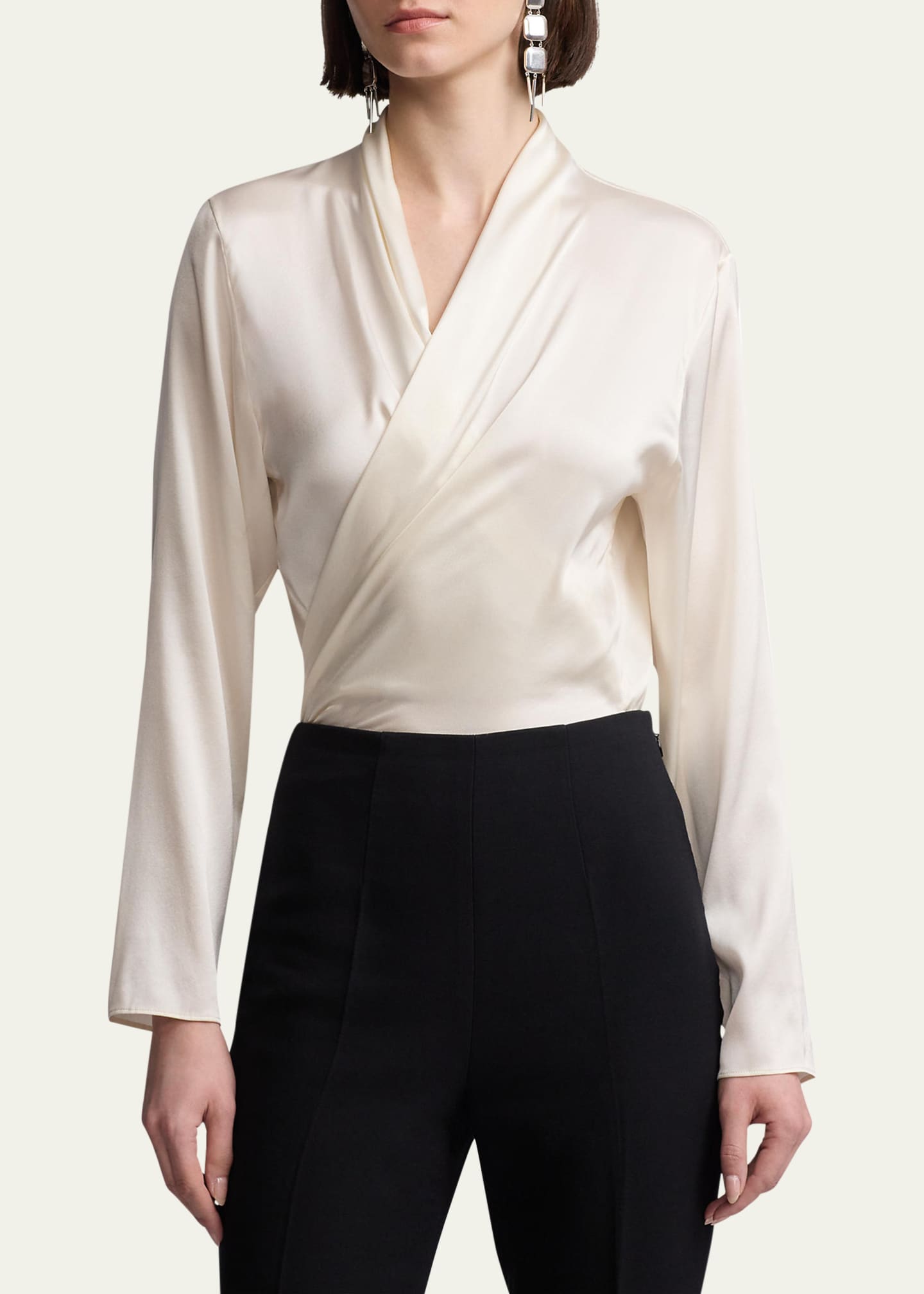 Ralph Lauren Collection Shea SilkShaw Wrap Blouse - Bergdorf Goodman