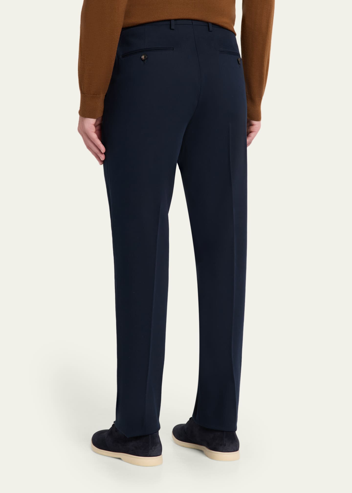 Loro Piana Men's Jarno Cotton Straight Fit Flat-Front Pants - Bergdorf ...