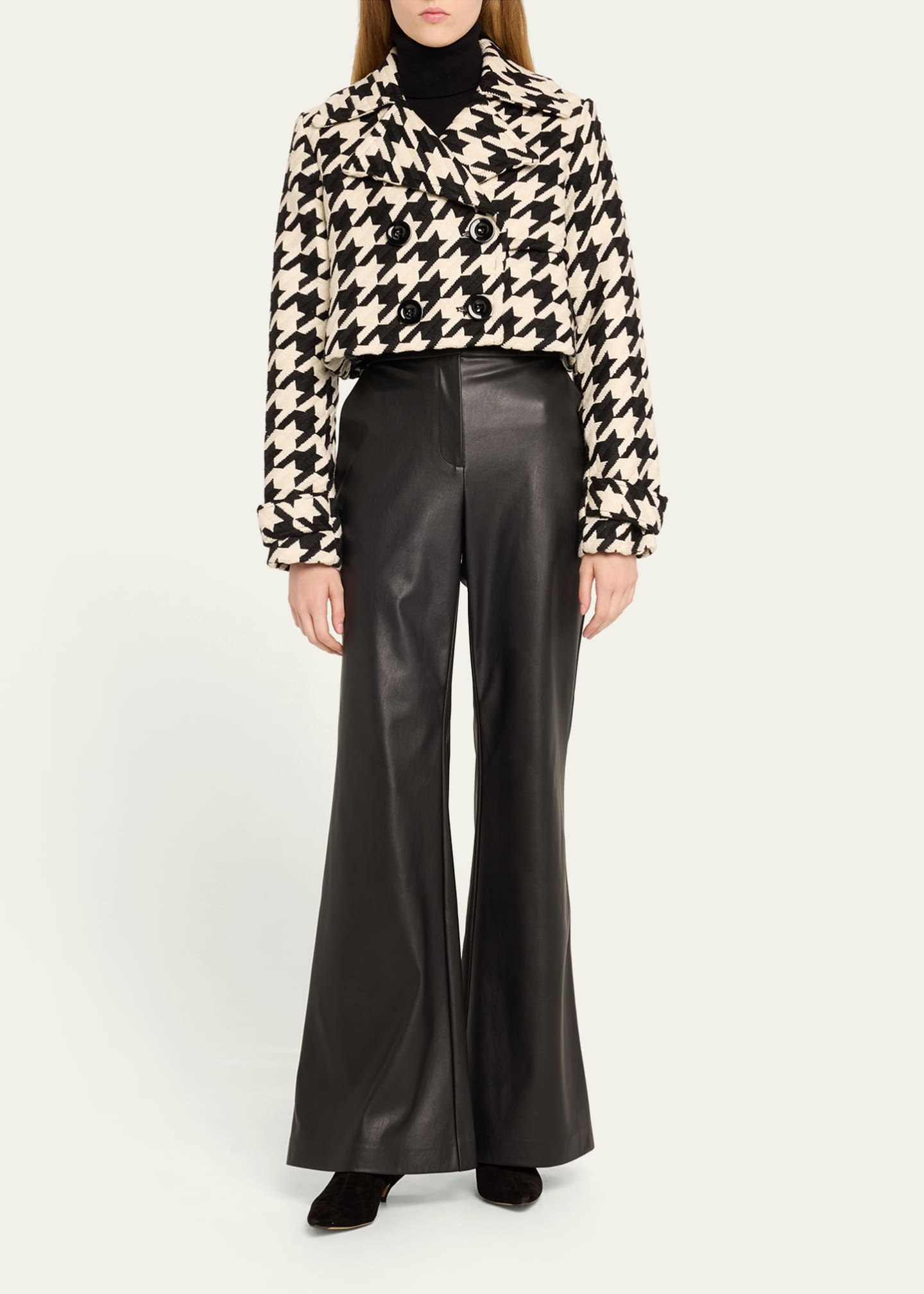 Toccin Ally Double-Breasted Cropped Houndstooth Jacket - Bergdorf Goodman