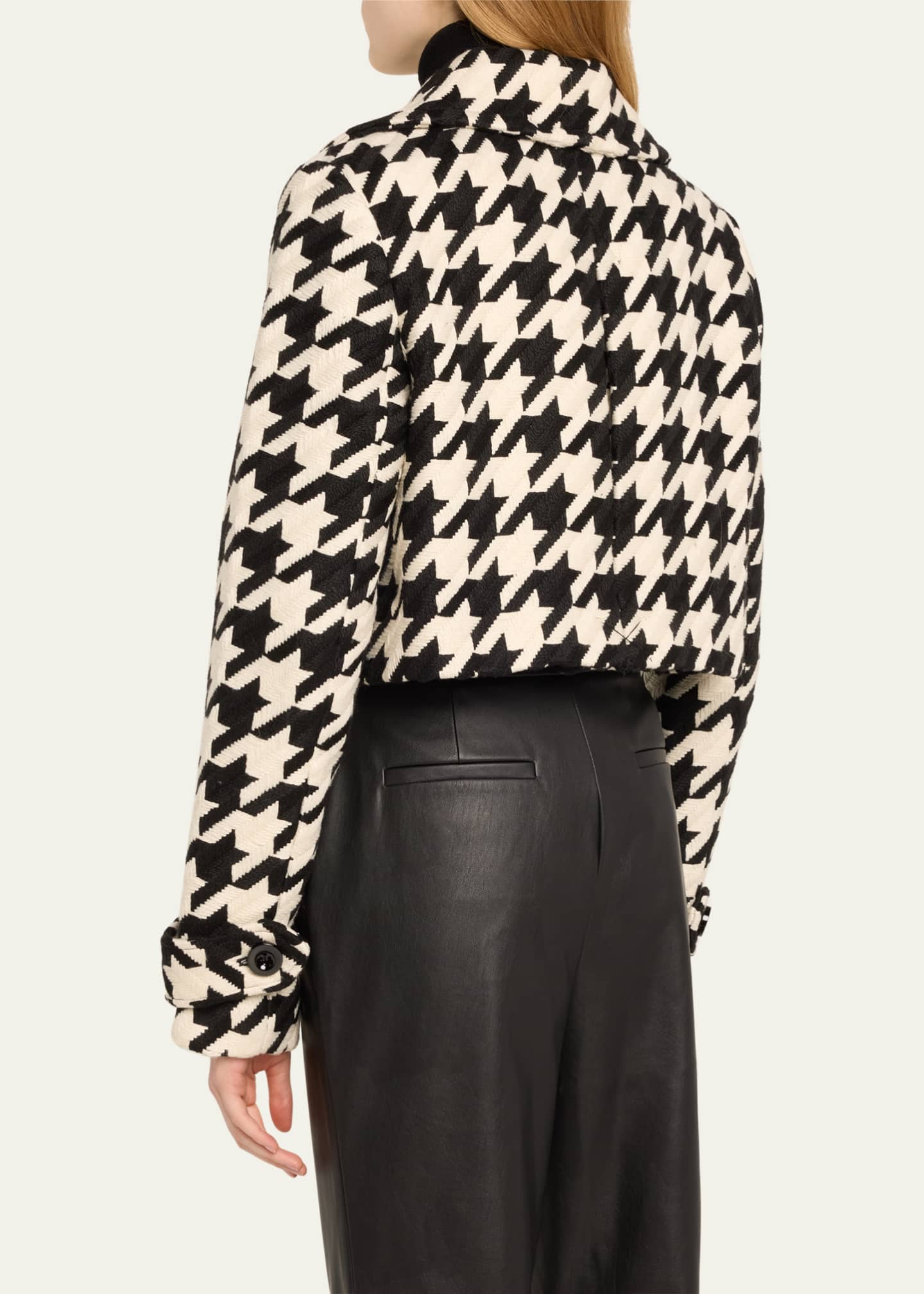 Toccin Ally Double-Breasted Cropped Houndstooth Jacket - Bergdorf Goodman