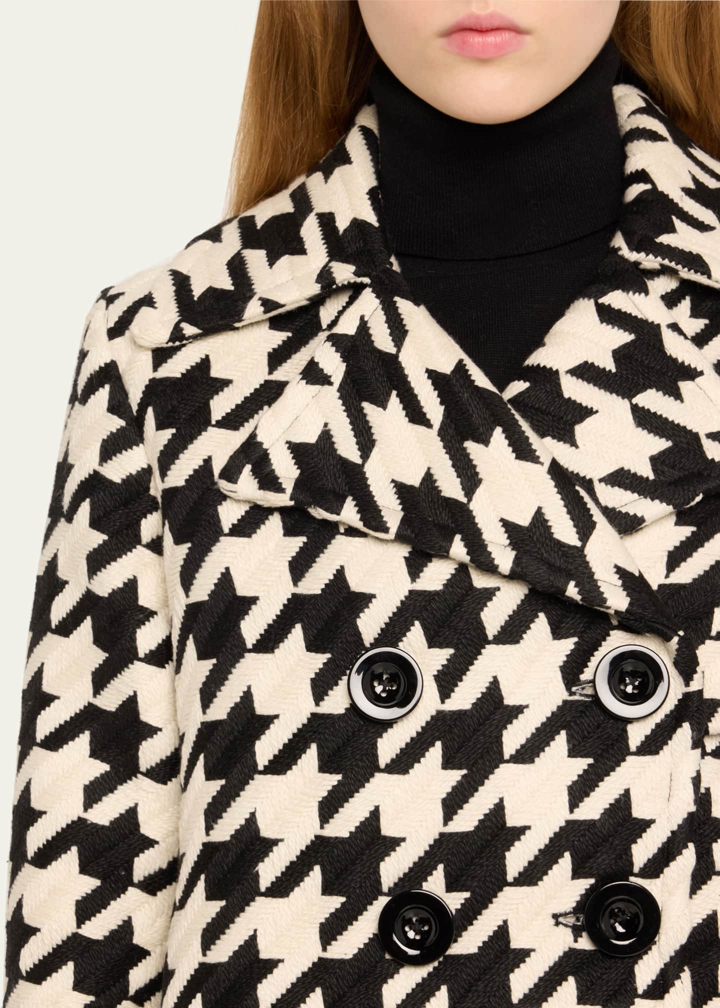 Toccin Ally Double-Breasted Cropped Houndstooth Jacket - Bergdorf Goodman