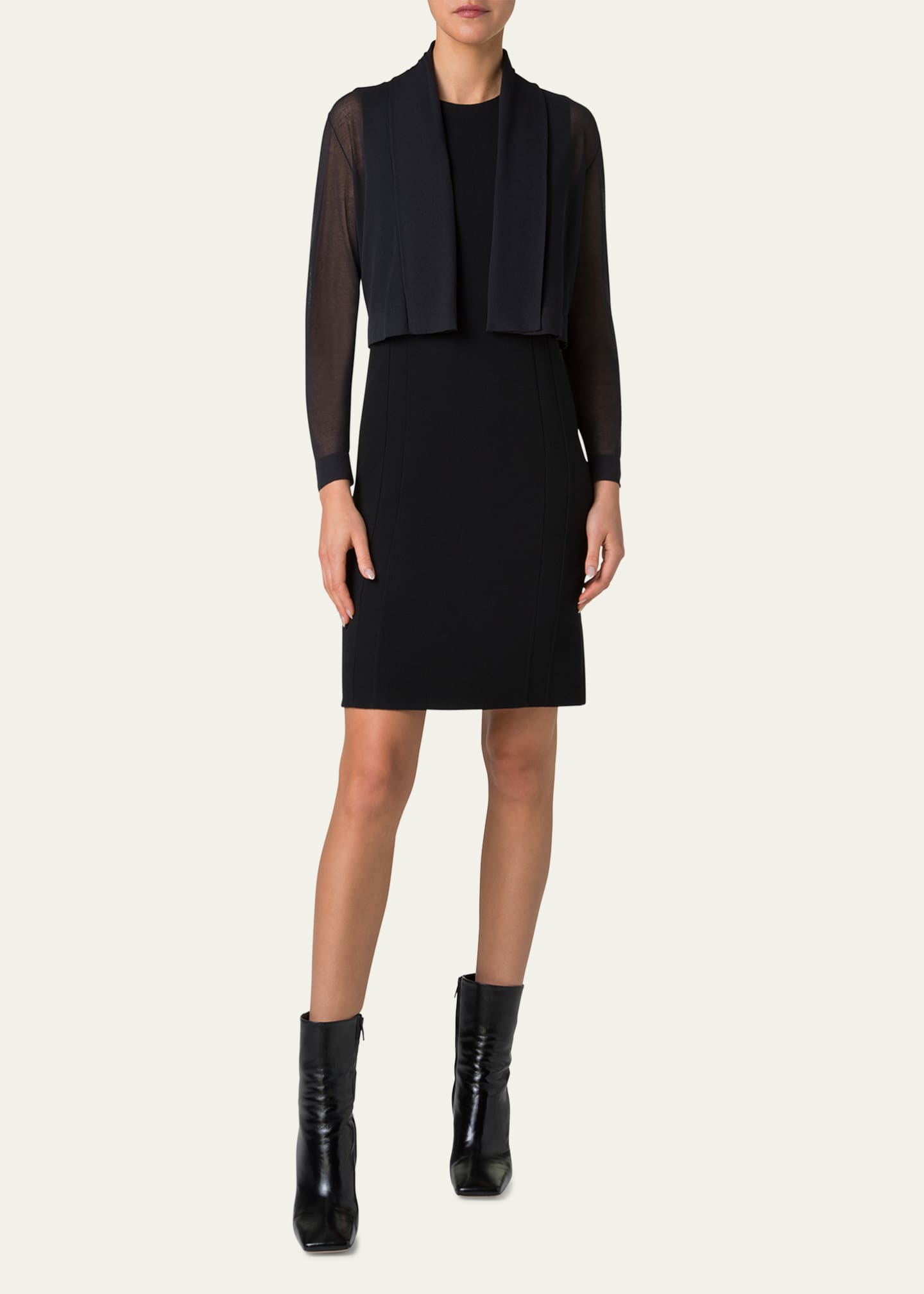 Akris Shawl Sheer Cropped Cardigan - Bergdorf Goodman