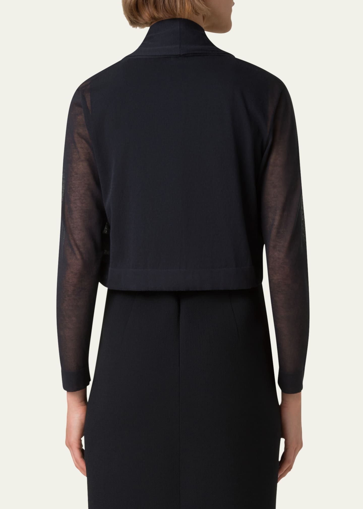 Akris Shawl Sheer Cropped Cardigan - Bergdorf Goodman