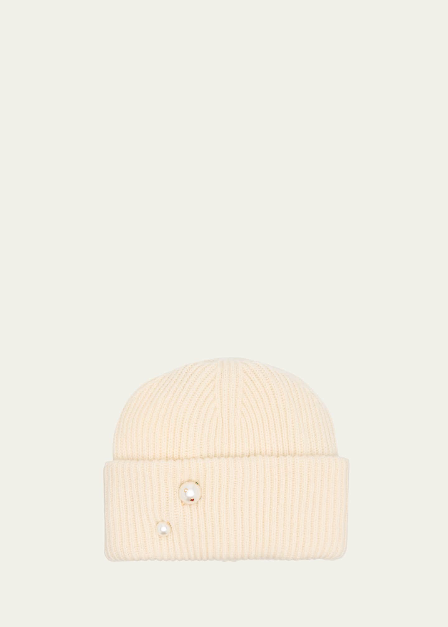 Inverni Ribbed Pearly Cashmere Beanie - Bergdorf Goodman