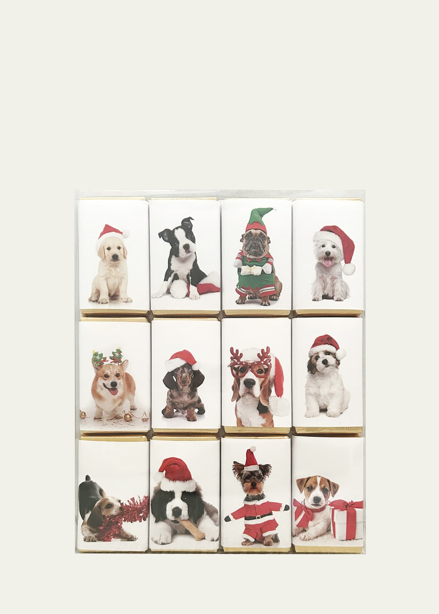 House of Dorchester Christmas Dogs In Hats 12-Piece Milk Chocolate ...