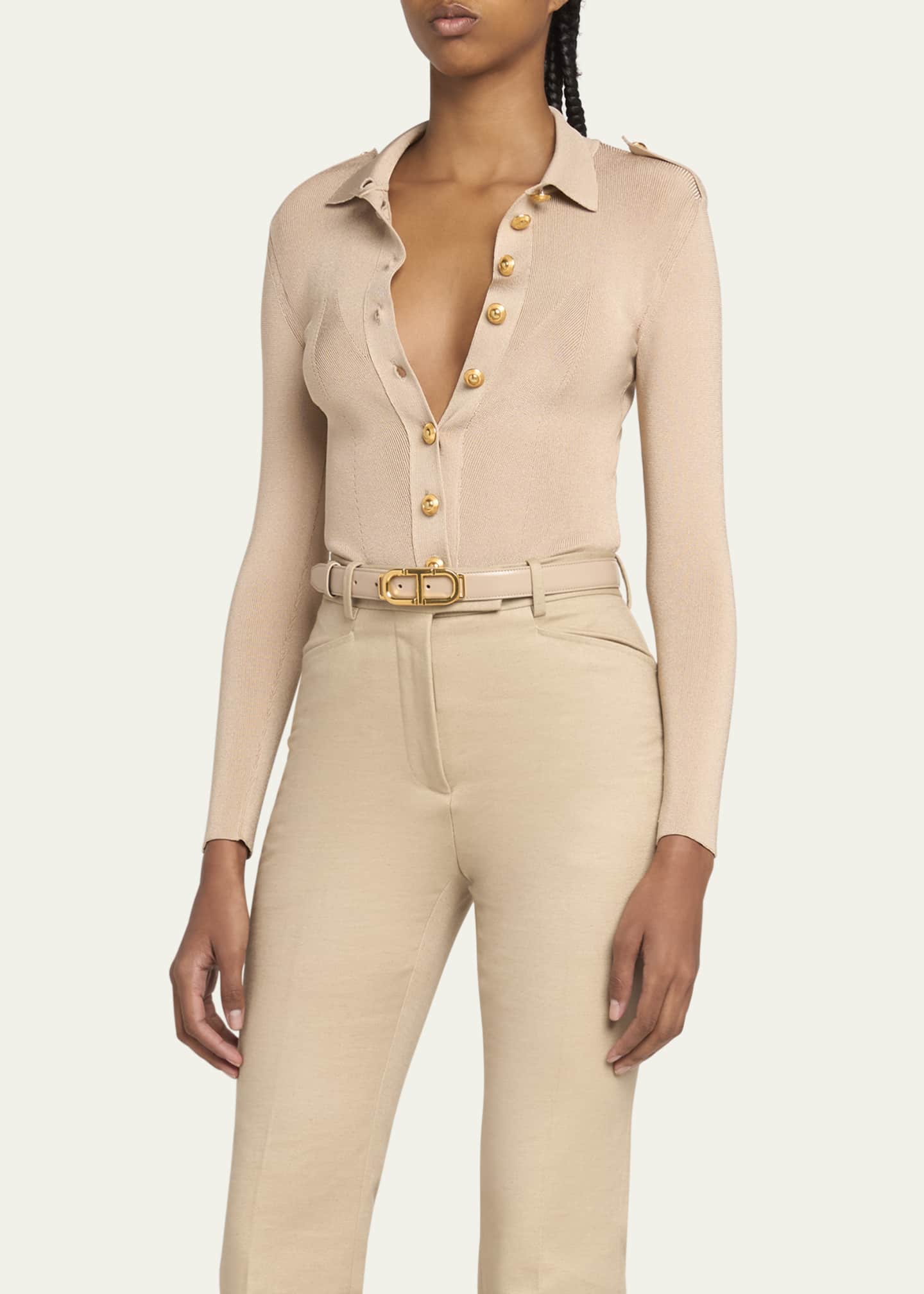 TOM FORD Button-Front Polo Bodysuit - Bergdorf Goodman