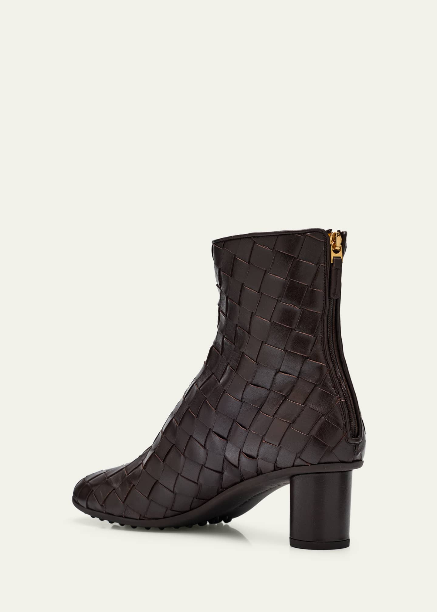 Bottega Veneta Atomic Woven Leather Cylinder-Heel Booties - Bergdorf ...