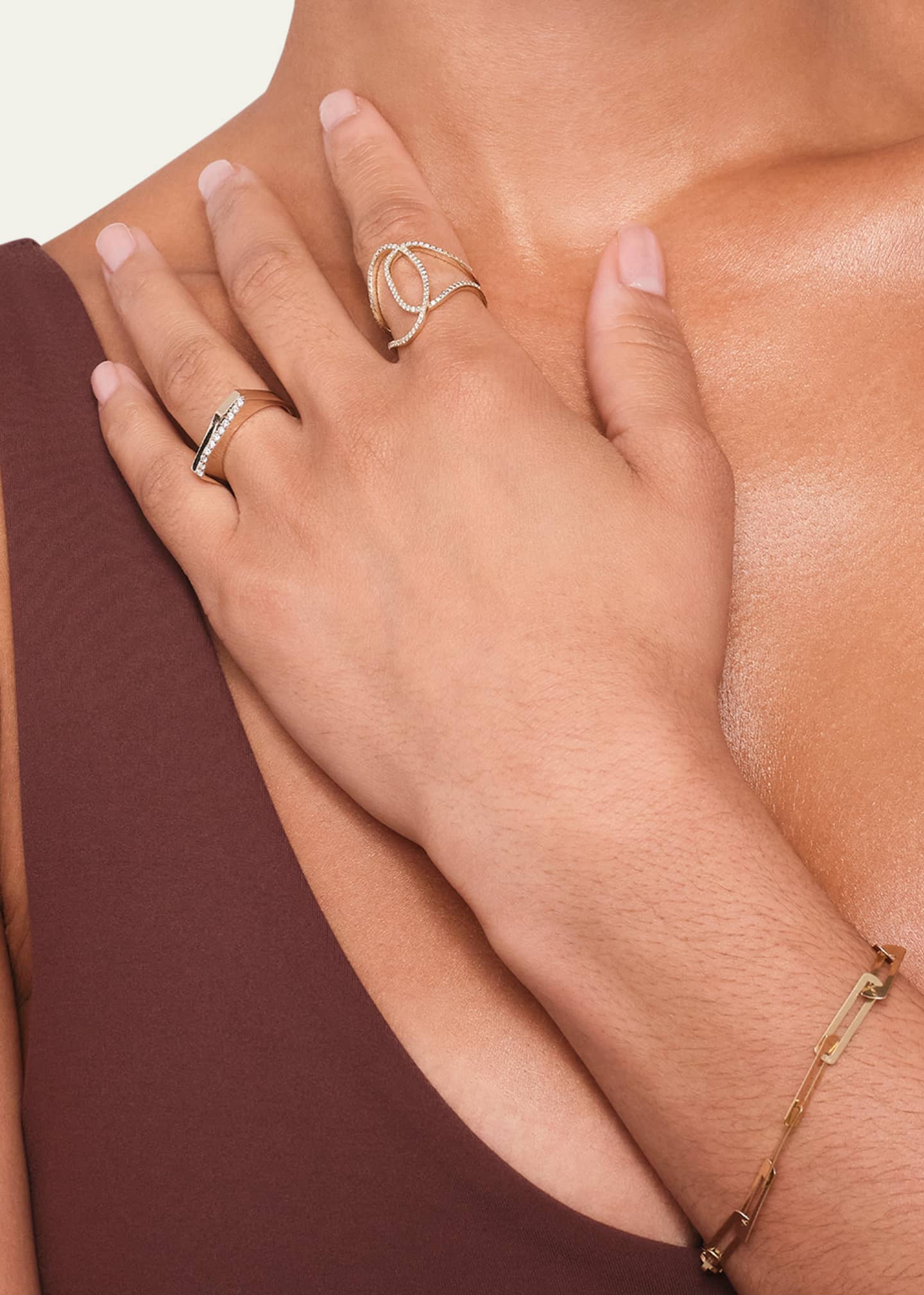 Lana 14K Gold Laser Open Interlocking Rectangle Bracelet - Bergdorf Goodman