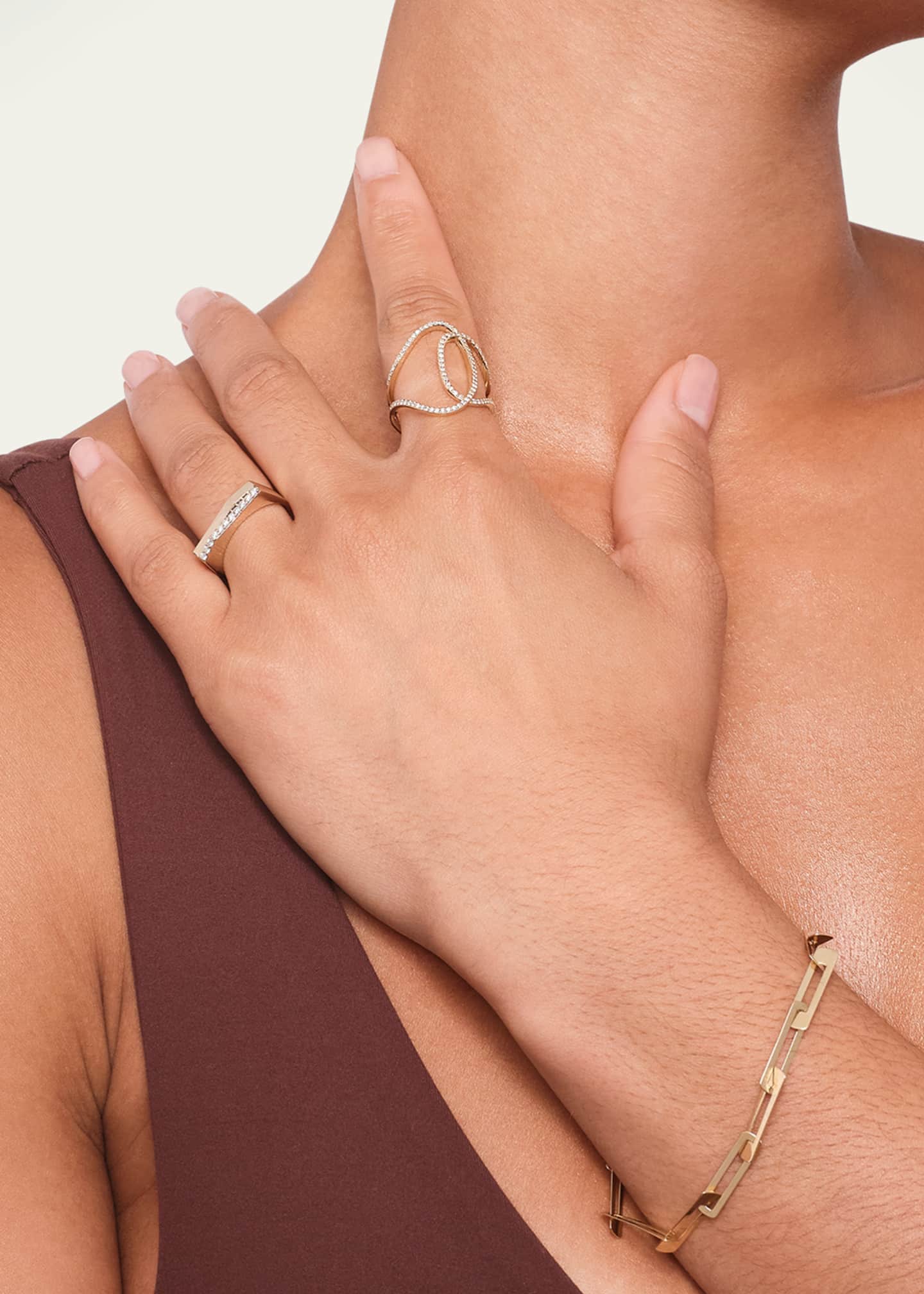 Lana 14K Gold Laser Open Interlocking Rectangle Bracelet - Bergdorf Goodman