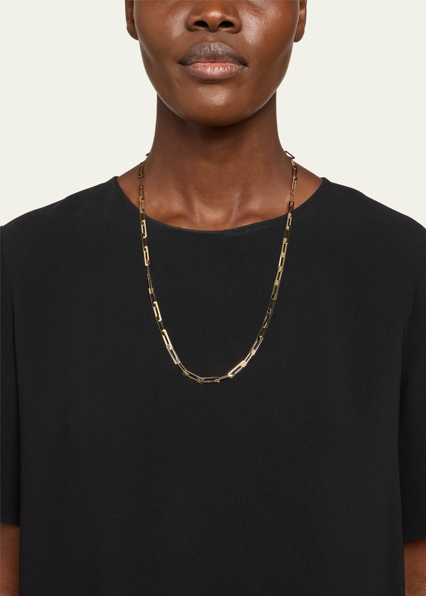 Lana 14K Yellow Gold Laser Open Interlocking Rectangle Necklace ...