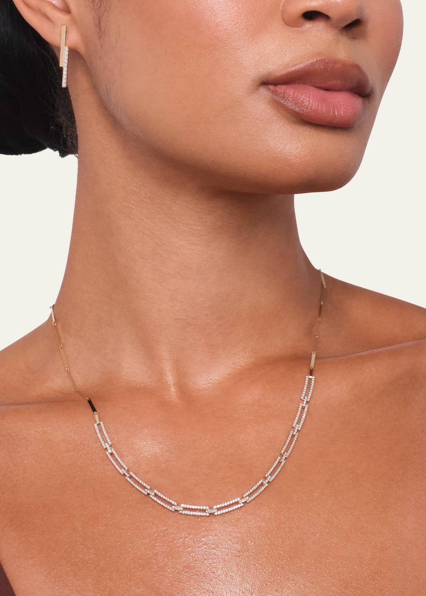 Lana 14K Yellow Gold Flawless Diamond Skinny Tag Link Laser Rectangle ...