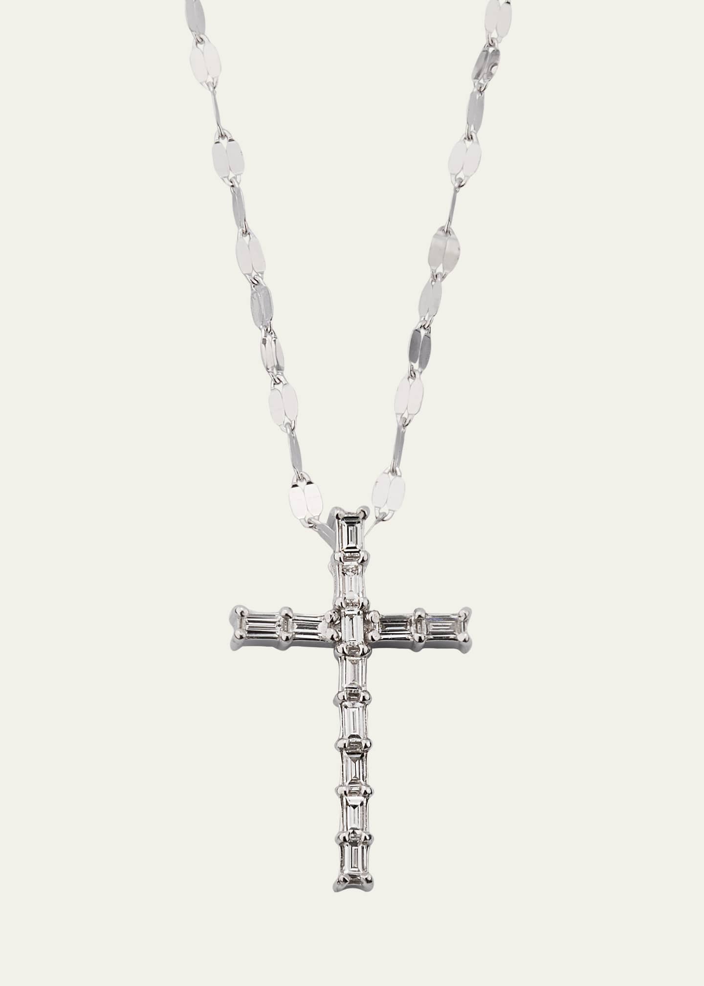 Lana 14K Gold Baguette Everyday Cross Pendant Necklace with Jump Ring ...
