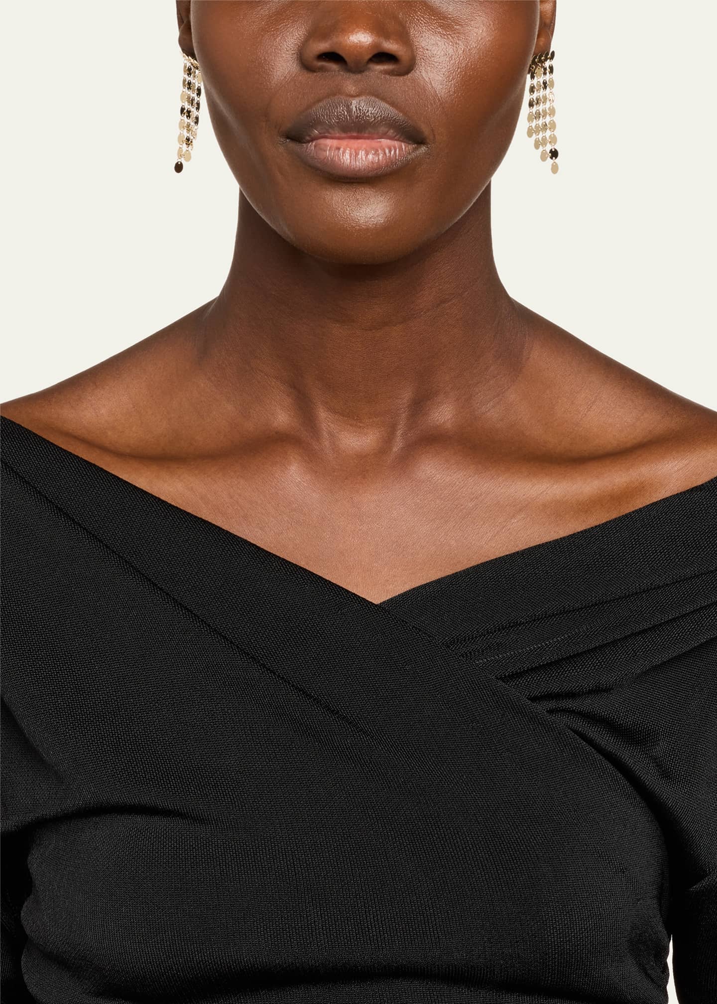 Lana 14K Yellow Gold 4-Strand Laser Disc Chainmail Fringe Earrings ...