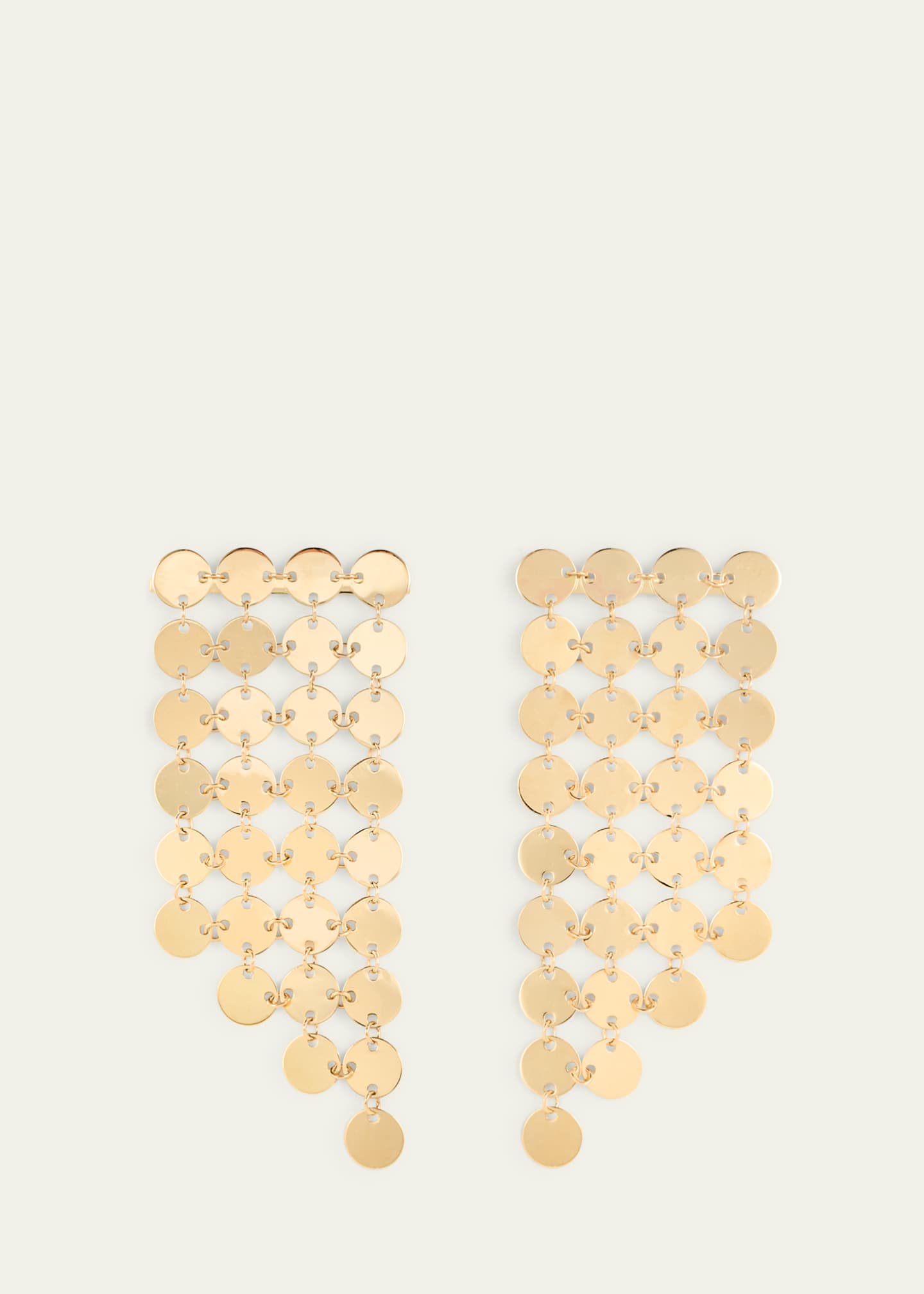 Lana 14K Yellow Gold 4-Strand Laser Disc Chainmail Fringe Earrings ...