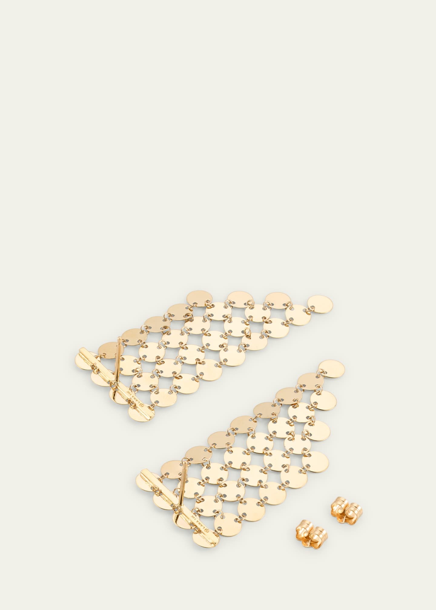 Lana 14K Yellow Gold 4-Strand Laser Disc Chainmail Fringe Earrings ...