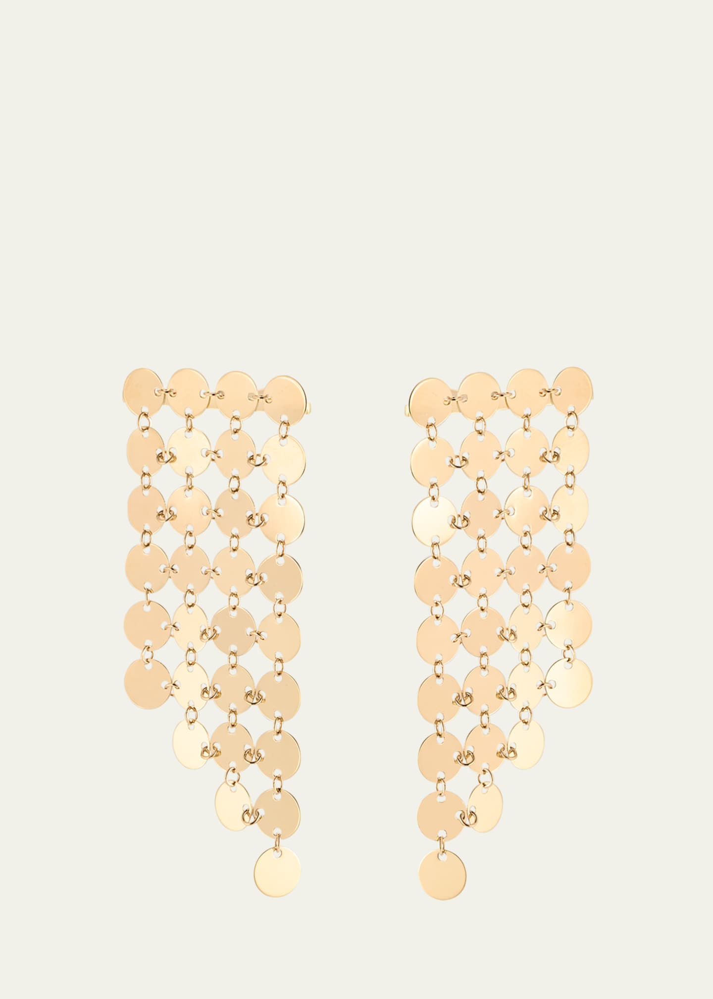 Lana 14K Yellow Gold 4-Strand Laser Disc Chainmail Fringe Earrings ...