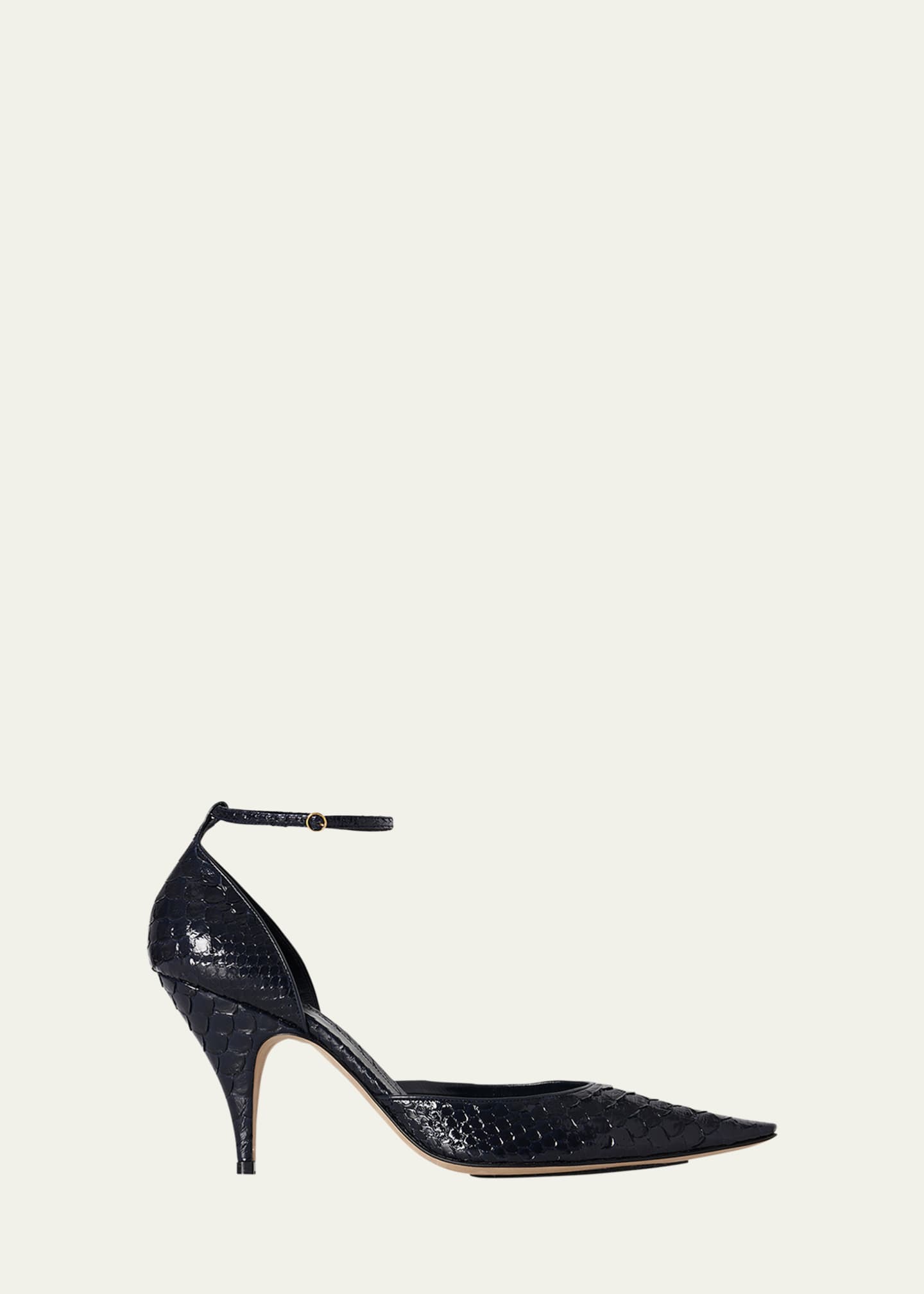 THE ROW Liisa Python D'Orsay Ankle-Strap Pumps - Bergdorf Goodman