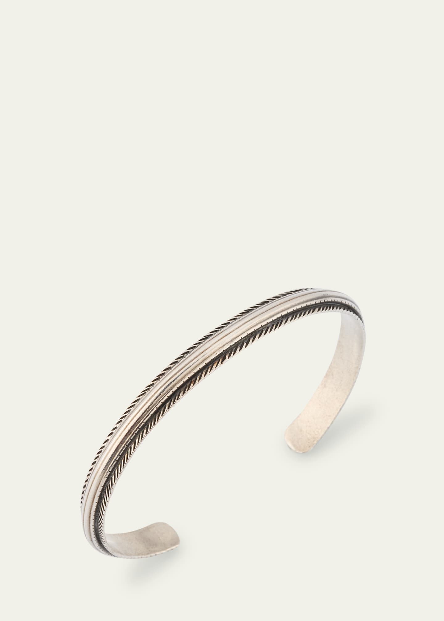 Jan Leslie Men's Sterling Silver Feather-Trim Cuff Bracelet - Bergdorf ...