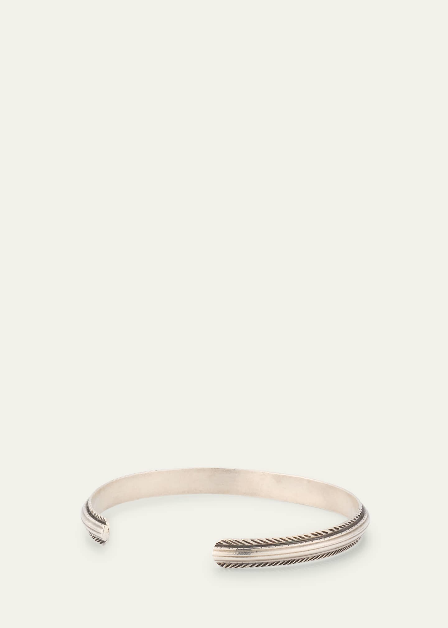 Jan Leslie Men's Sterling Silver Feather-Trim Cuff Bracelet - Bergdorf ...