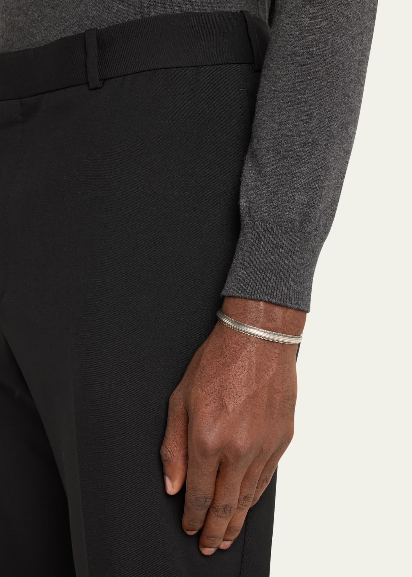 Jan Leslie Men's Sterling Silver Feather-Trim Cuff Bracelet - Bergdorf ...