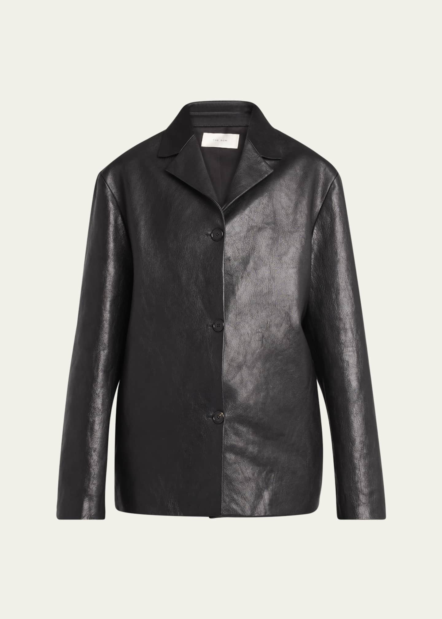 THE ROW Fabian Leather Single-Breasted Jacket - Bergdorf Goodman