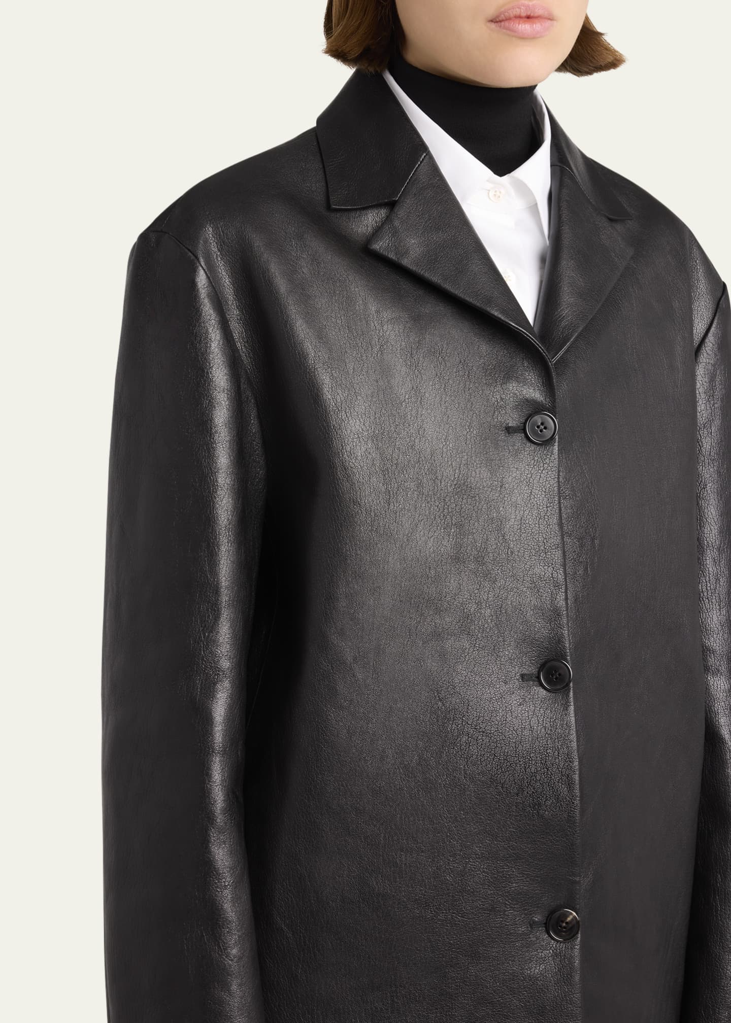 THE ROW Fabian Leather Single-Breasted Jacket - Bergdorf Goodman