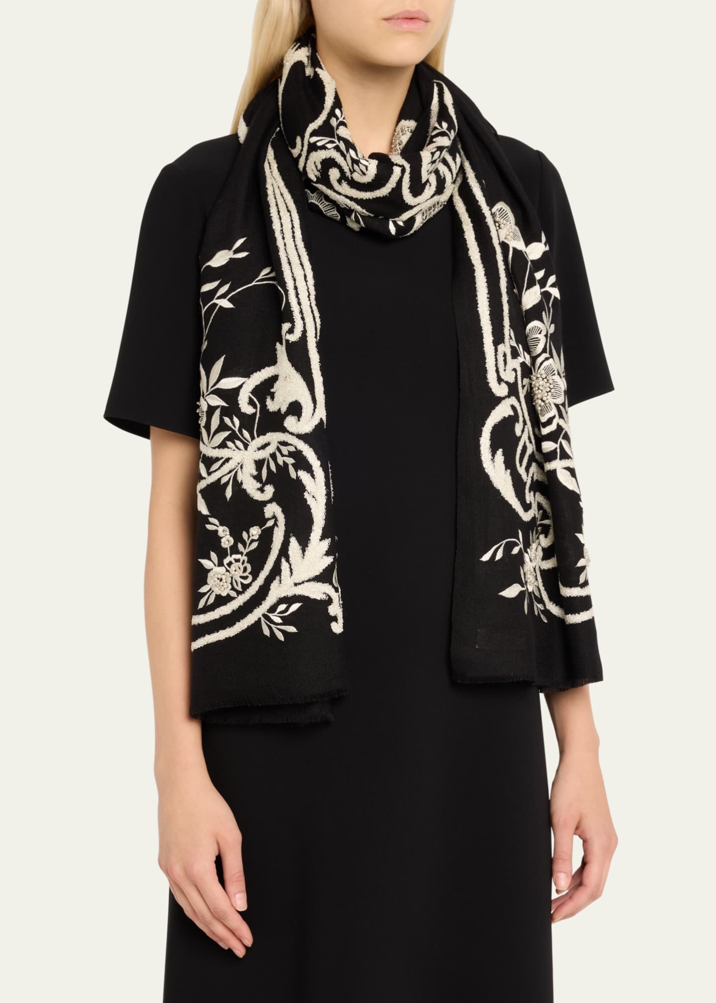 Janavi India Vintage-Inspired Art Cashmere Scarf - Bergdorf Goodman