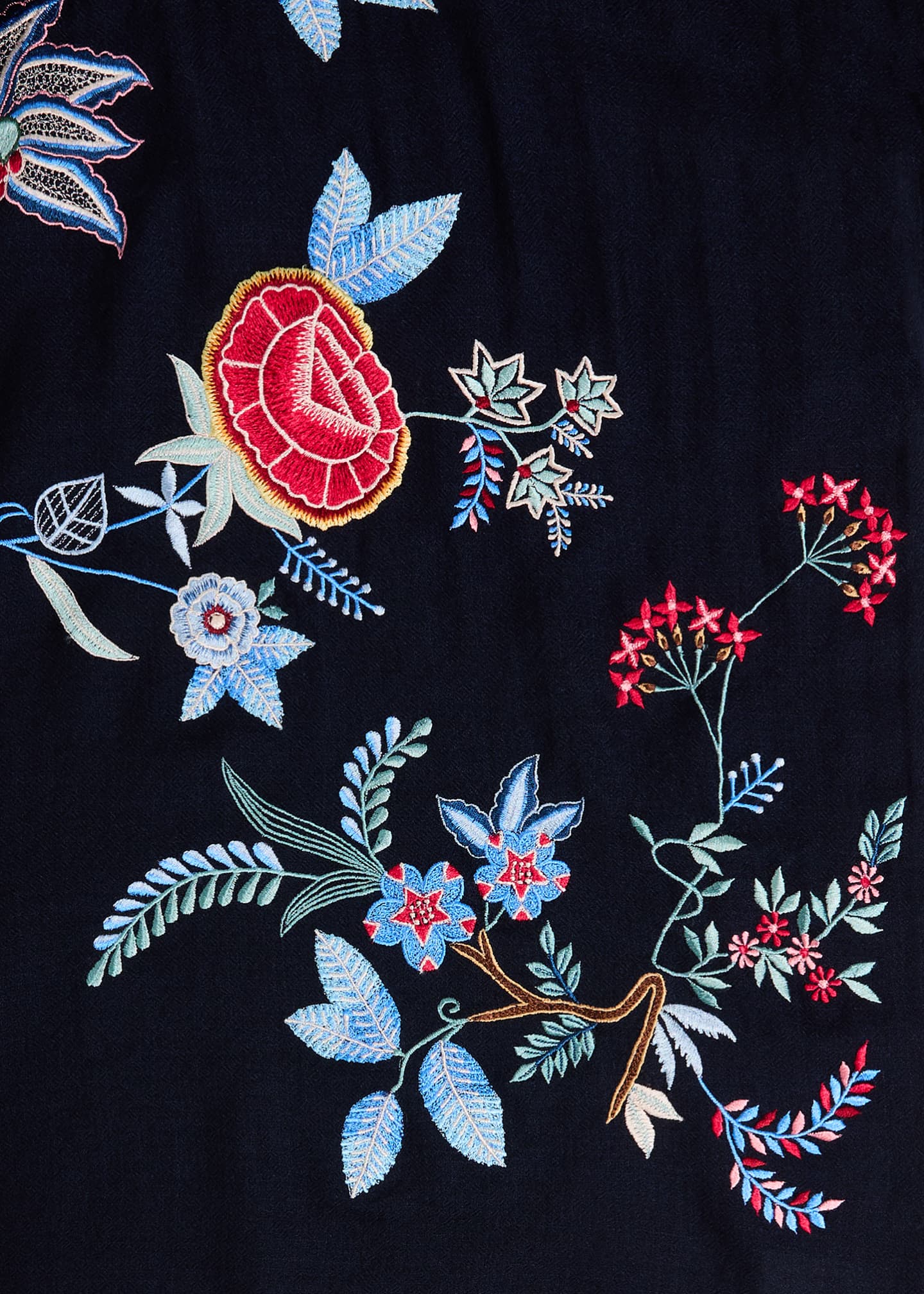 Janavi India Embroidered Floral Cashmere & Silk Scarf - Bergdorf Goodman