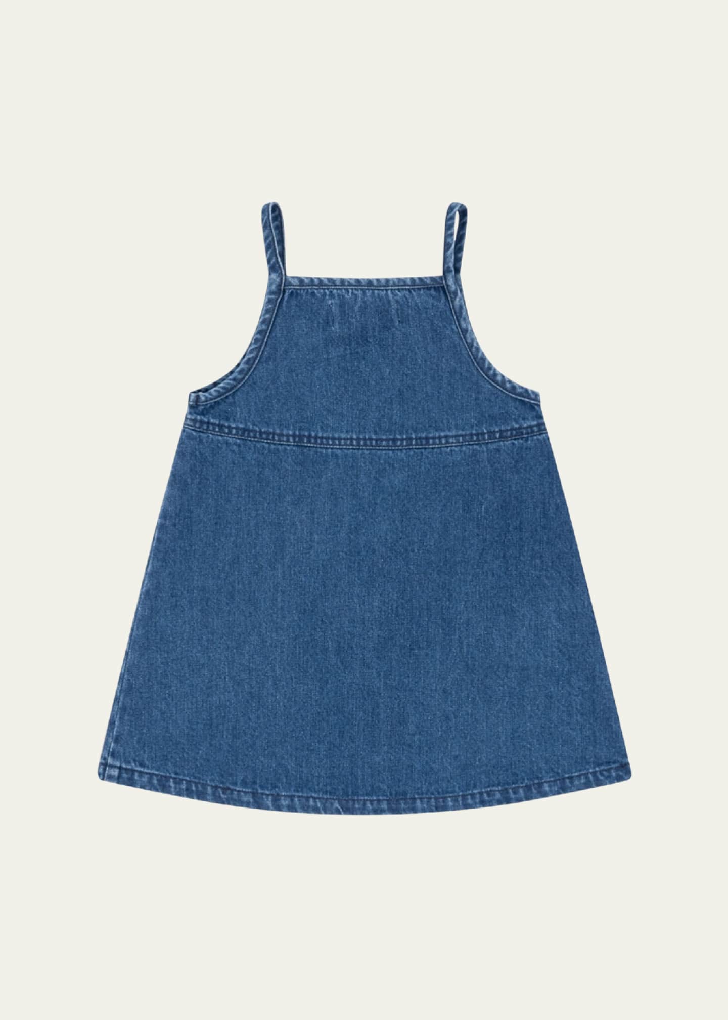 Konges Slojd Girl's Magot Denim Dress W/ Embroidered Cherry, Size 18M ...