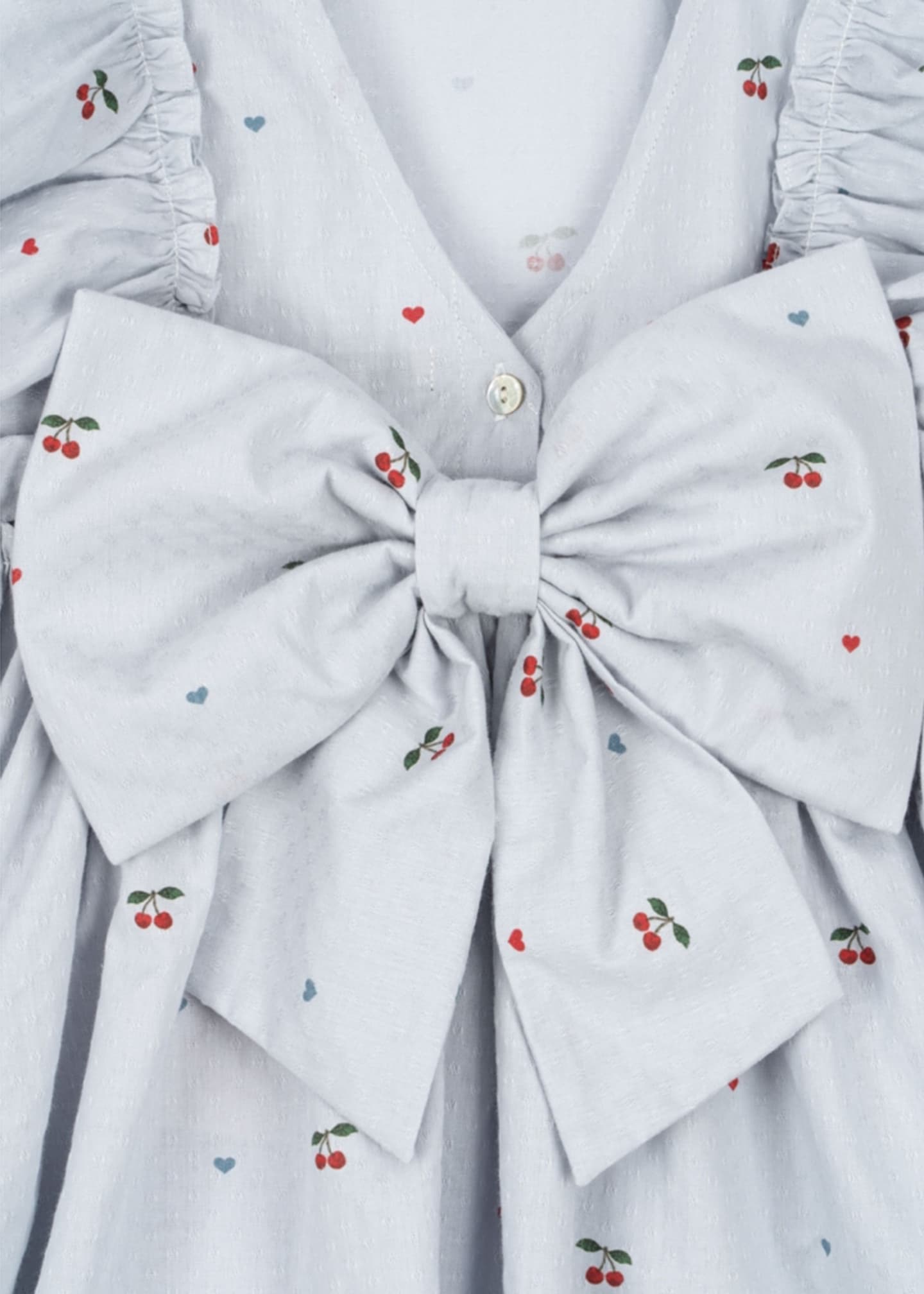 Konges Slojd Girl's Evia Cherry-Print Frill Bow Dress, Size 18M-6 - Bergdorf Goodman