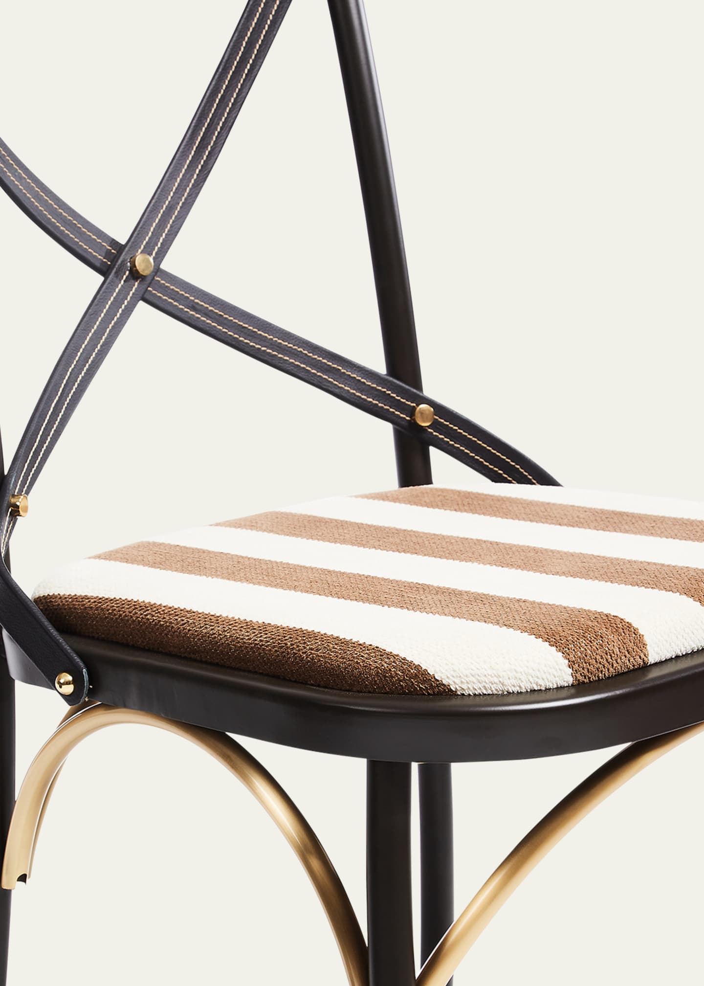 MacKenzie-Childs Flatiron Brown Stripe Dining Chair - Bergdorf Goodman