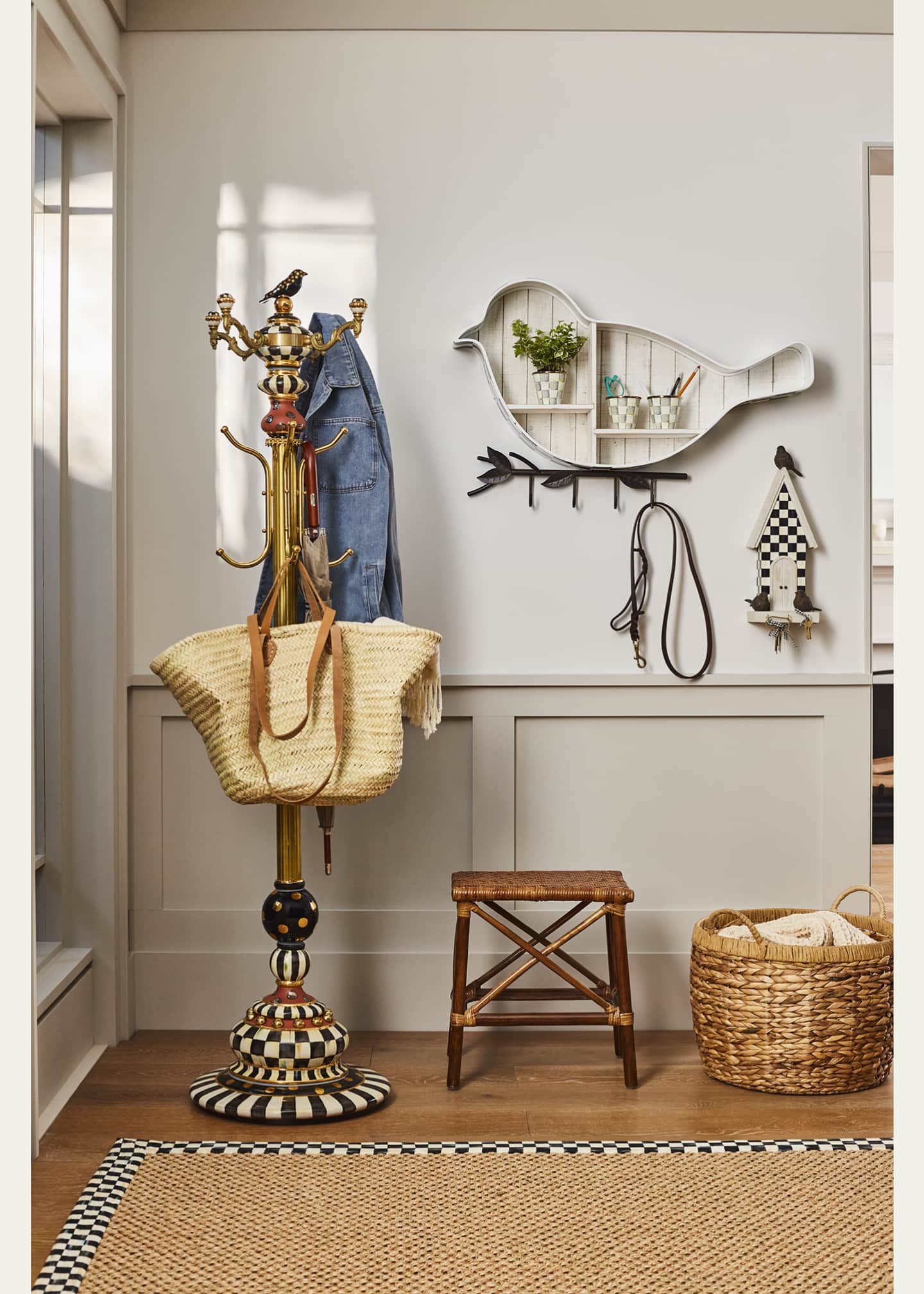 MacKenzie-Childs Sterling Check Coat Rack - Bergdorf Goodman