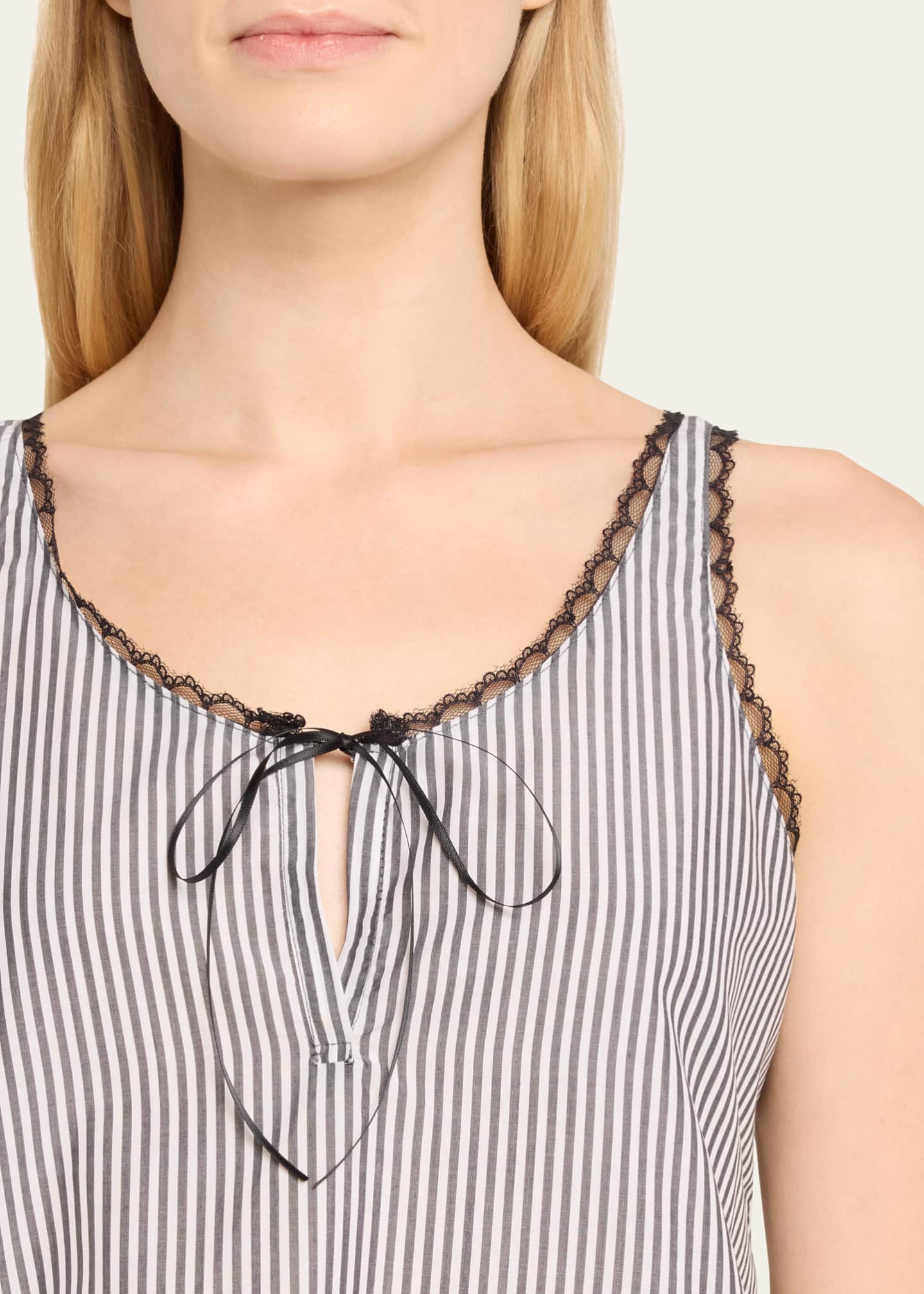 Andine Vivi Striped Lace-Trim Lounge Tank - Bergdorf Goodman