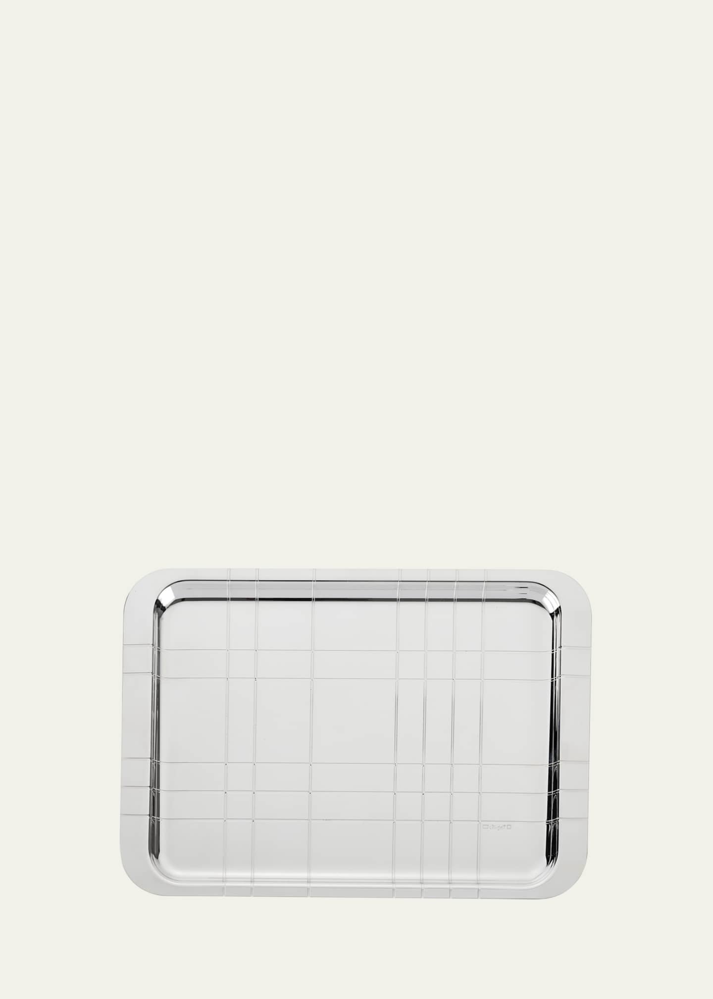 Christofle Graphik Small Silver-Plated Tray, 8" x 12" - Bergdorf Goodman