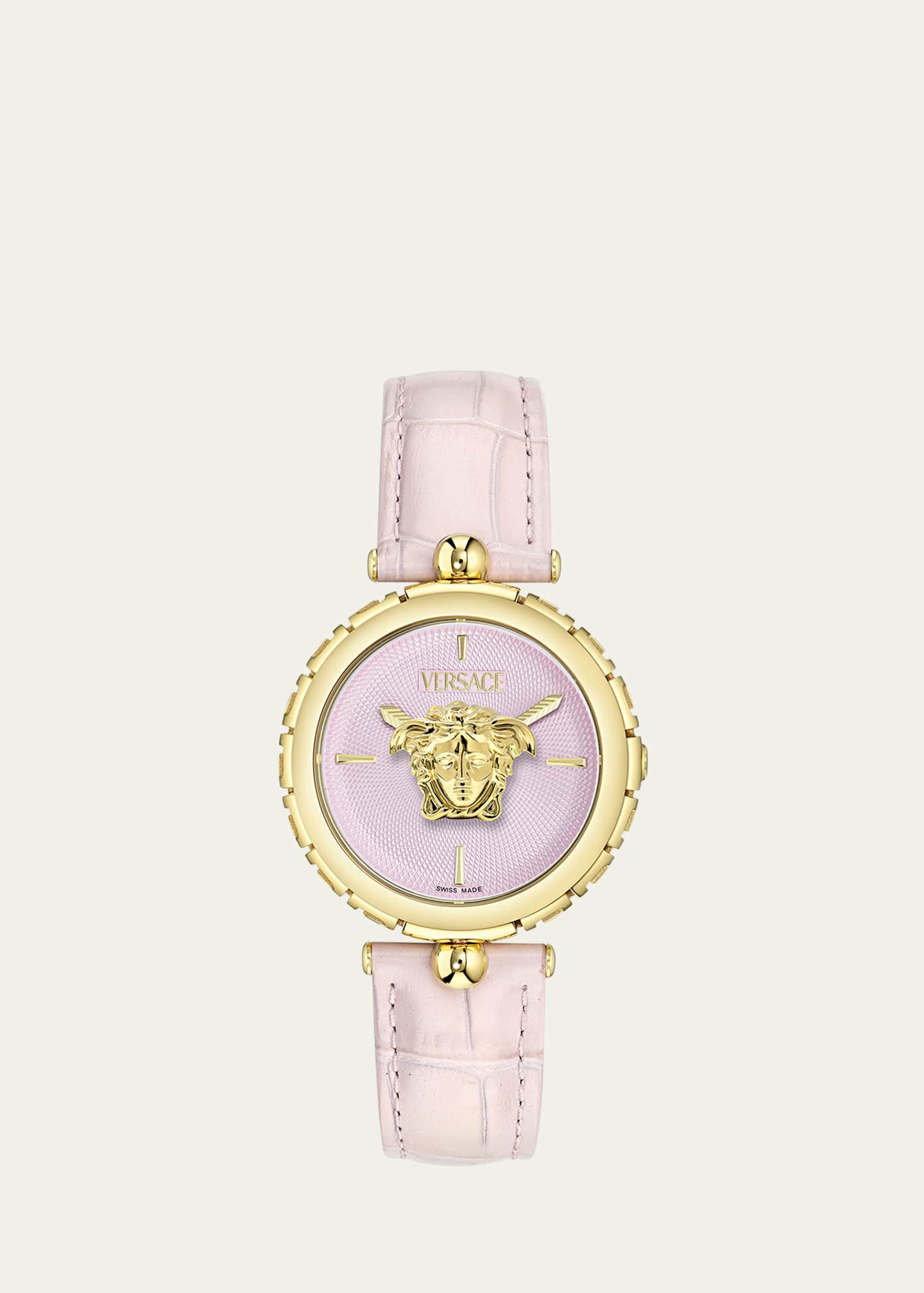 Versace 38mm Medusa Heritage Watch with Leather Strap, Pink - Bergdorf ...