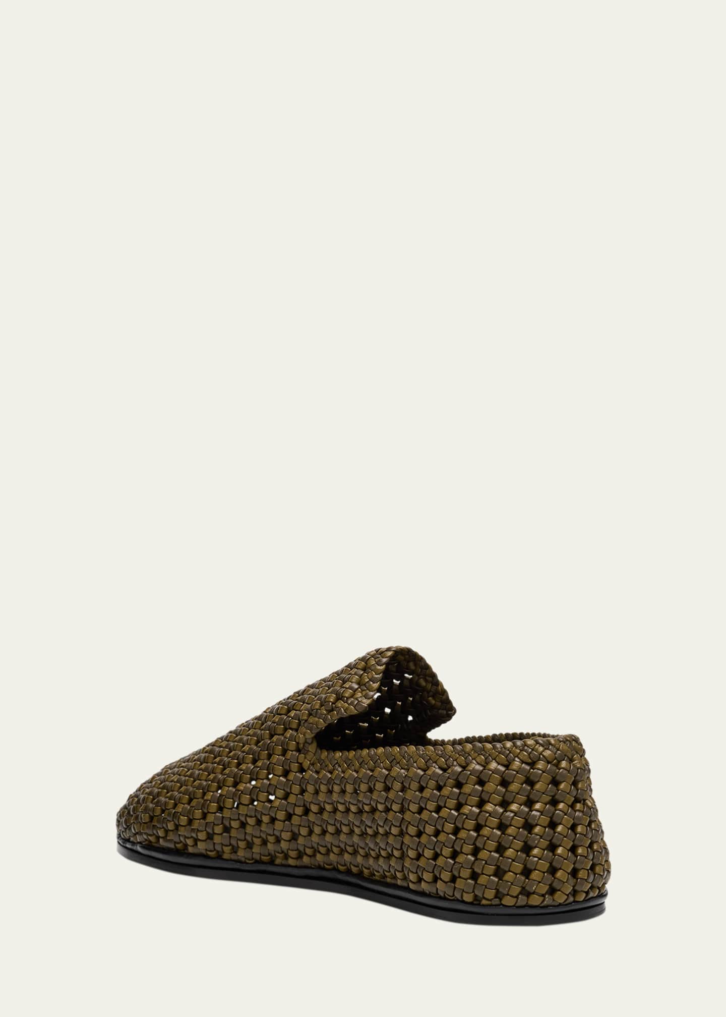 Bottega Veneta Men's Sunday Crochet Leather Slippers - Bergdorf Goodman