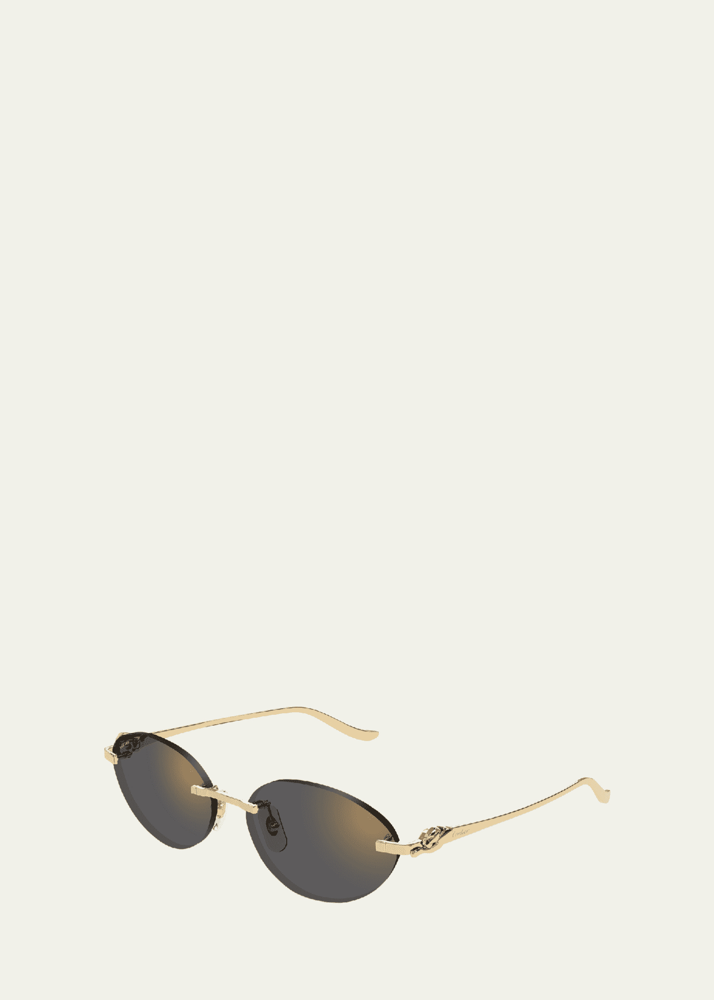 Cartier Panthère Rimless Metal Oval Sunglasses - Bergdorf Goodman