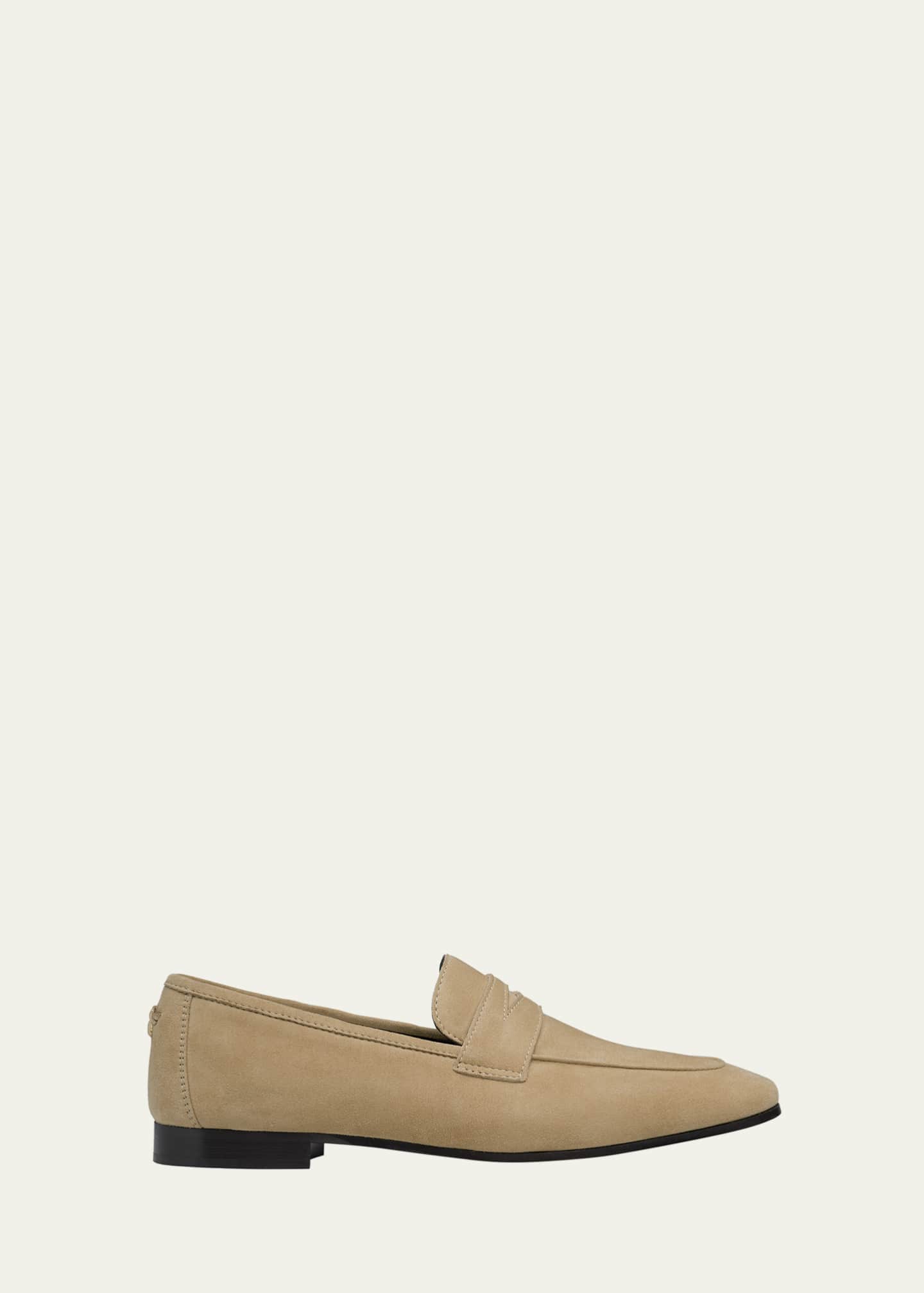 Bougeotte Flaneur Suede Penny Loafers - Bergdorf Goodman
