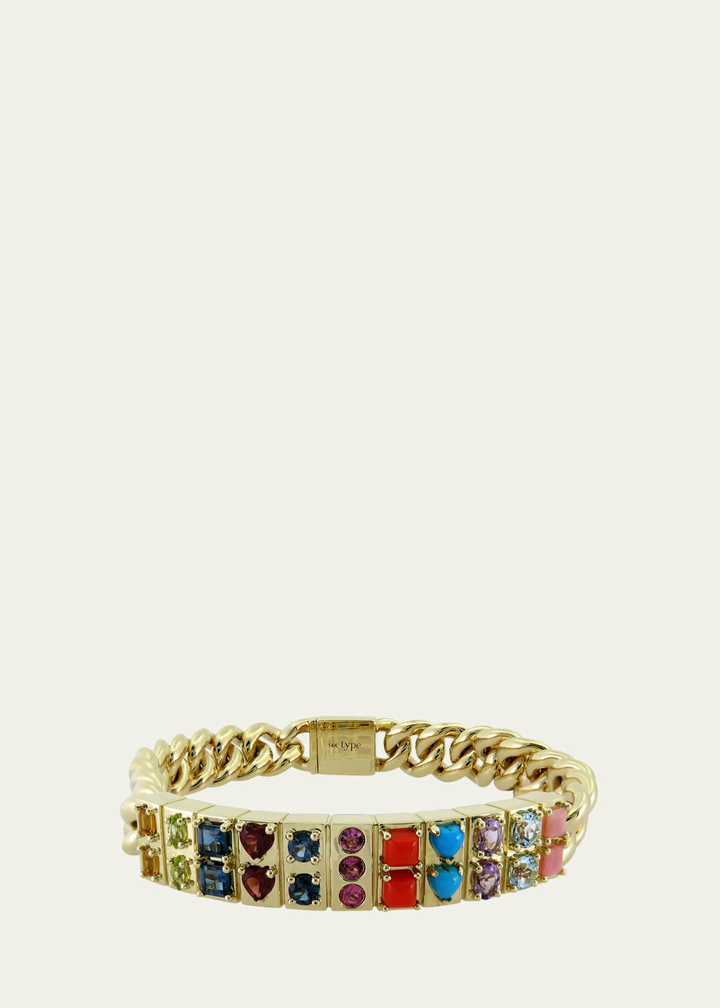 TYPE JEWELRY 14K Yellow Gold l'Ego XL ID Gemstones Bracelet - Bergdorf ...
