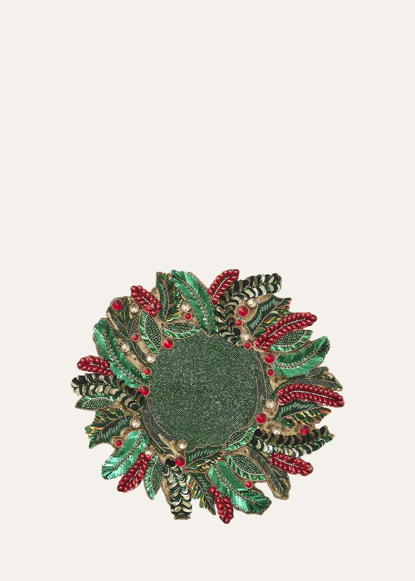 Kim Seybert Holly and Sprig Beaded Placemat - Bergdorf Goodman