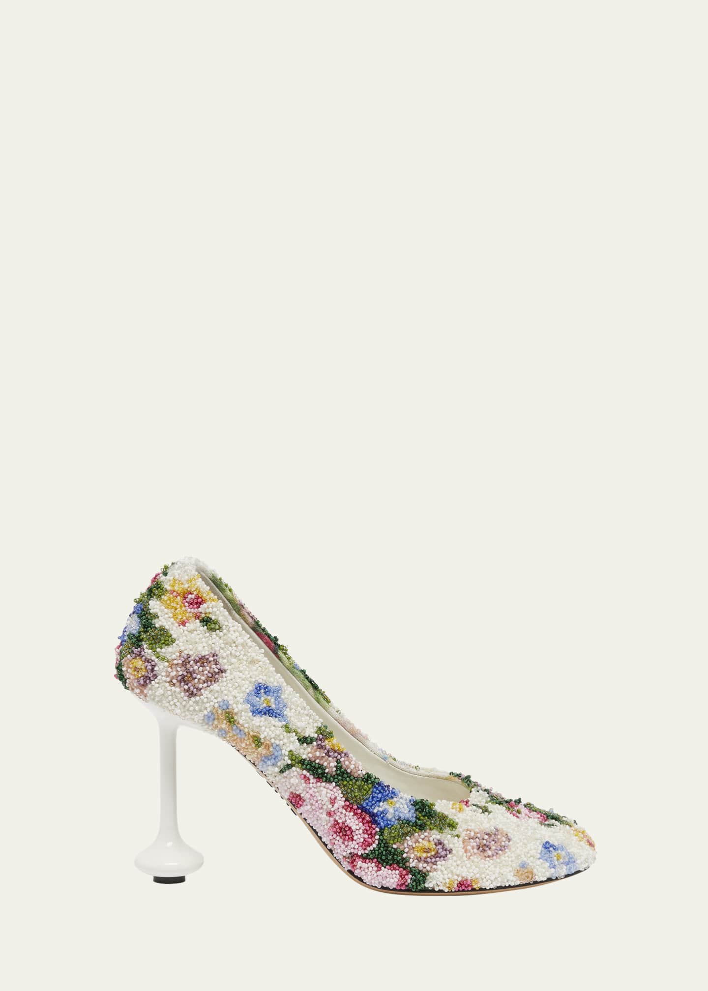 Loewe Toy Floral Beaded Pumps - Bergdorf Goodman