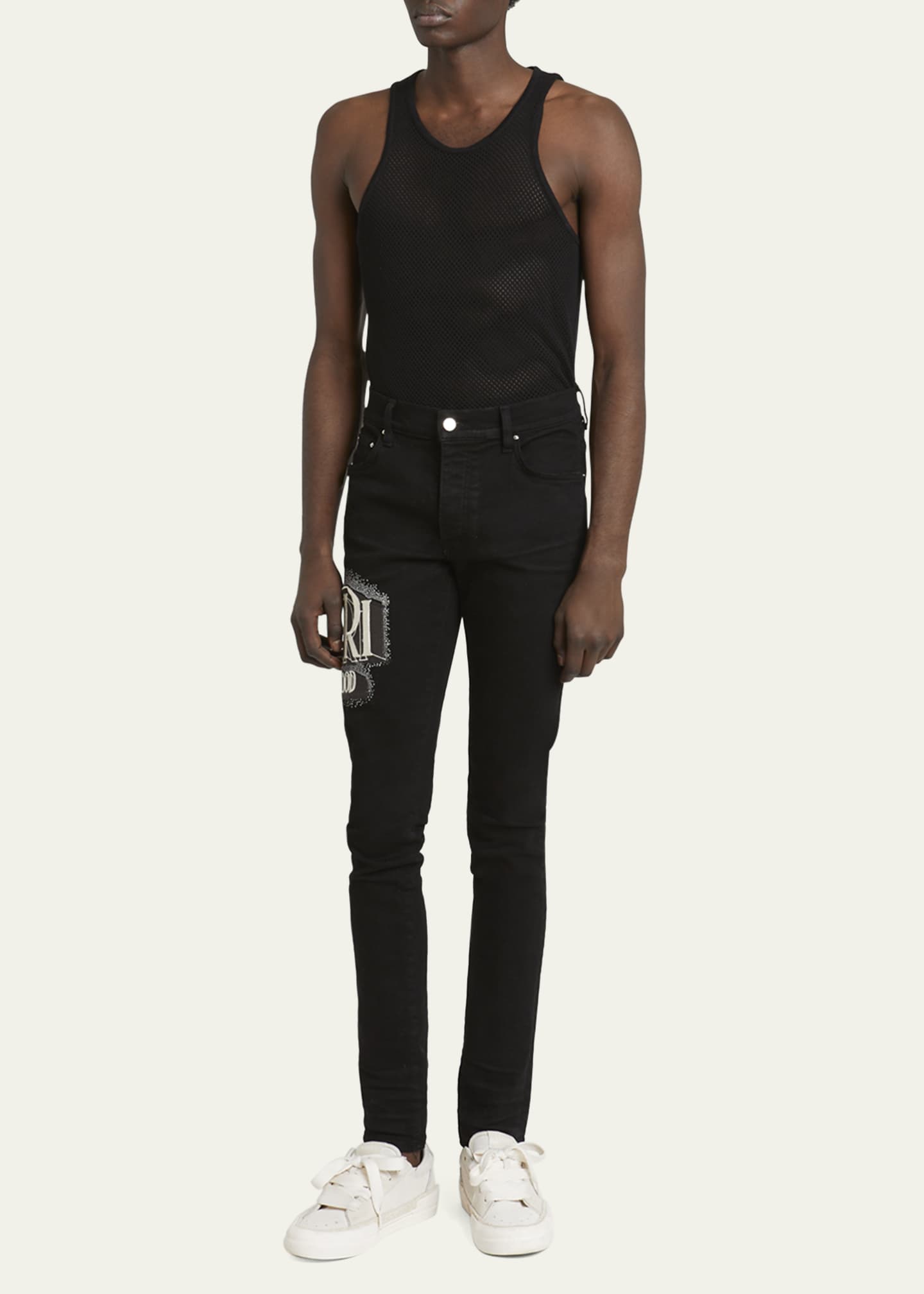 Amiri Men's Crystal-Embellished Skinny Jeans - Bergdorf Goodman